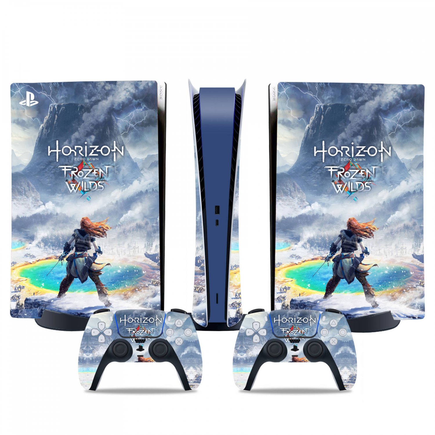 The Frozen Wilds decal skin for PS5 digital Console & 2 Controllers
