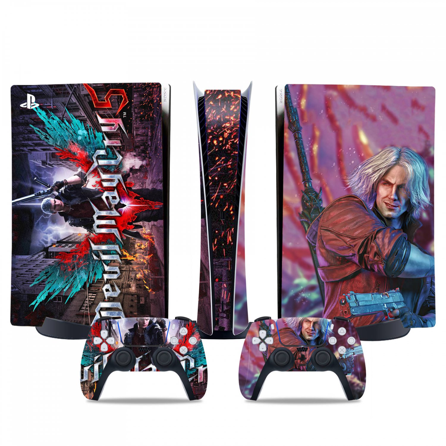 Devil May Cry 5 decal skin for PS5 digital Console & 2 Controllers