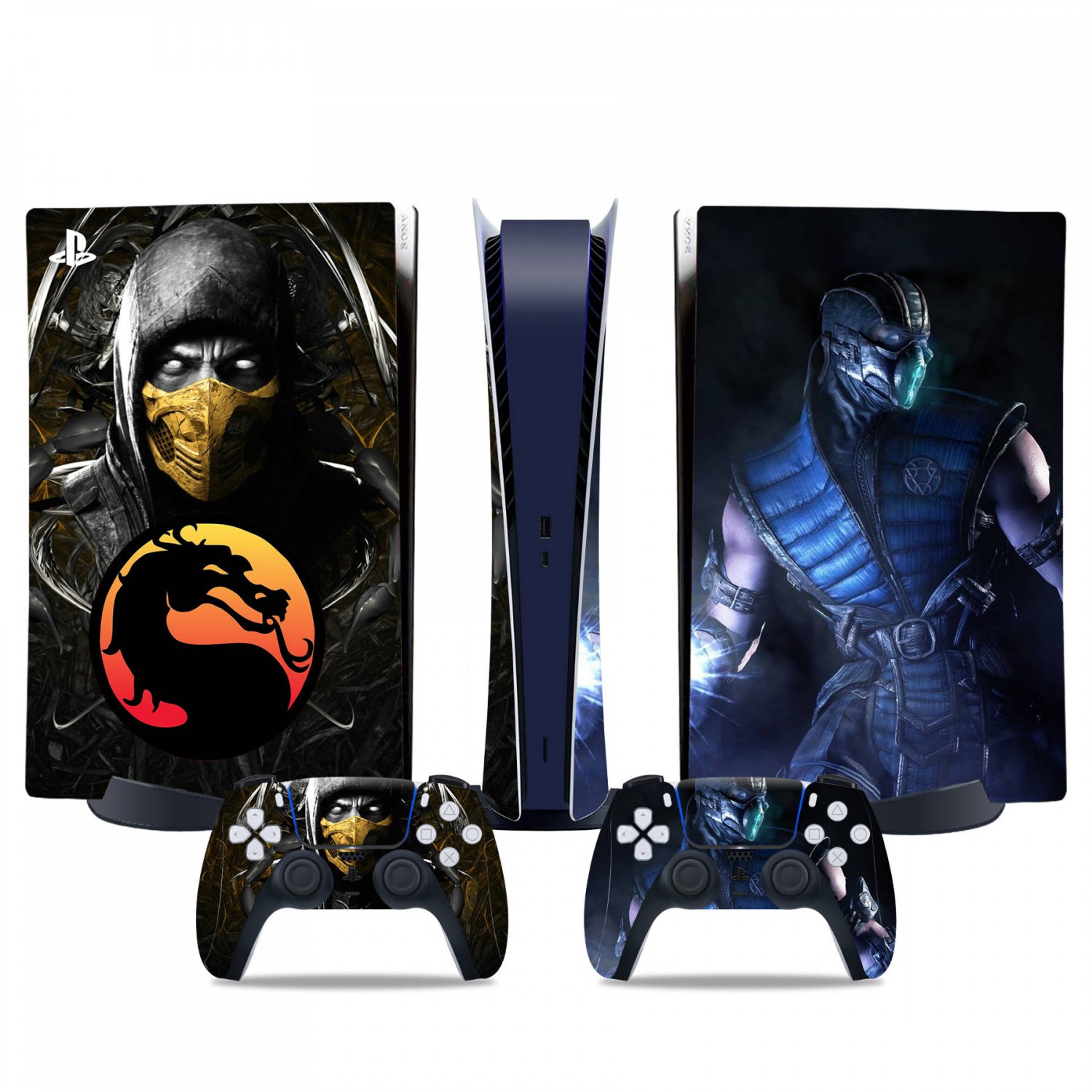 Mortal Kombat 11 decal skin for PS5 digital Console & 2 Controllers