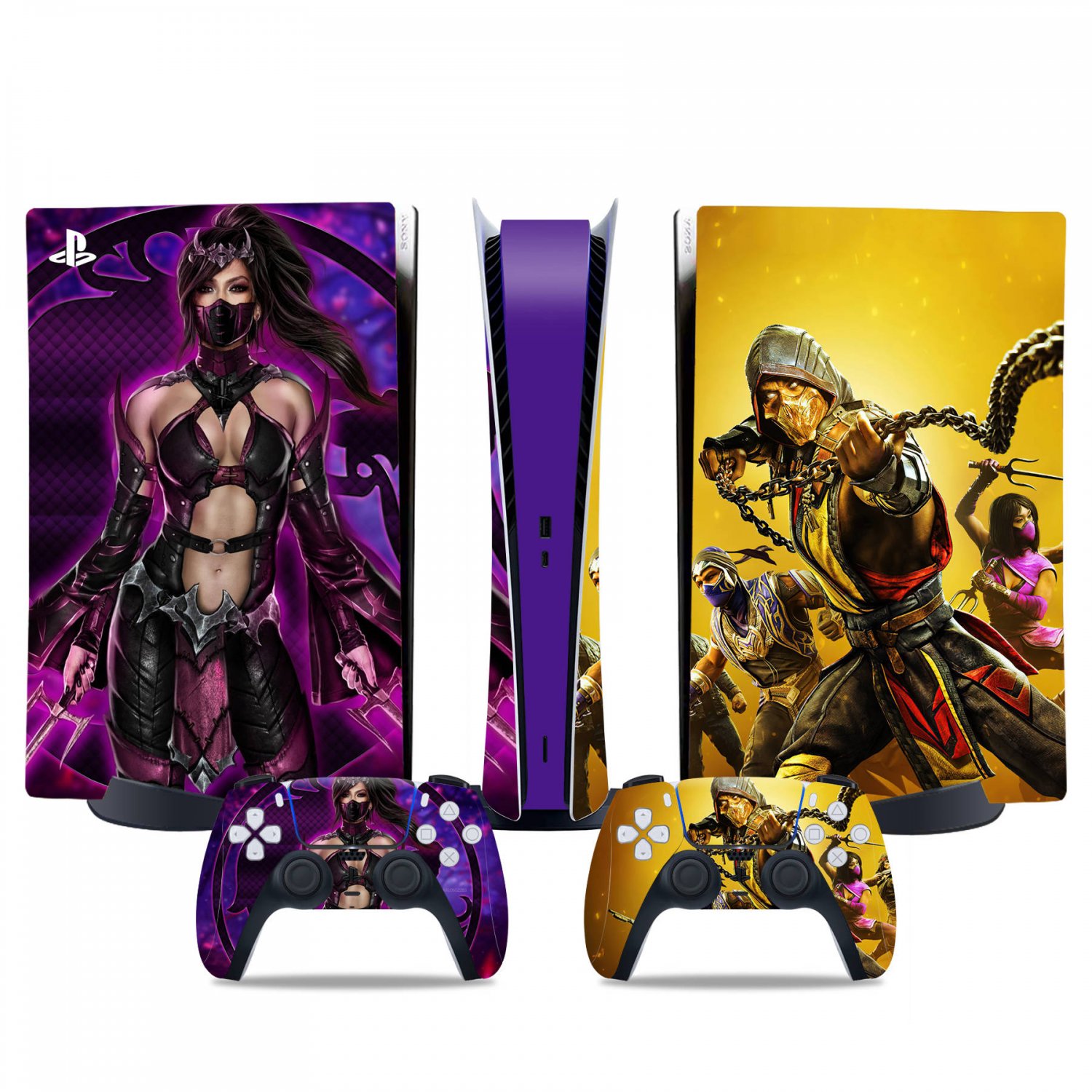 Mortal Kombat decal skin for PS5 digital Console & 2 Controllers