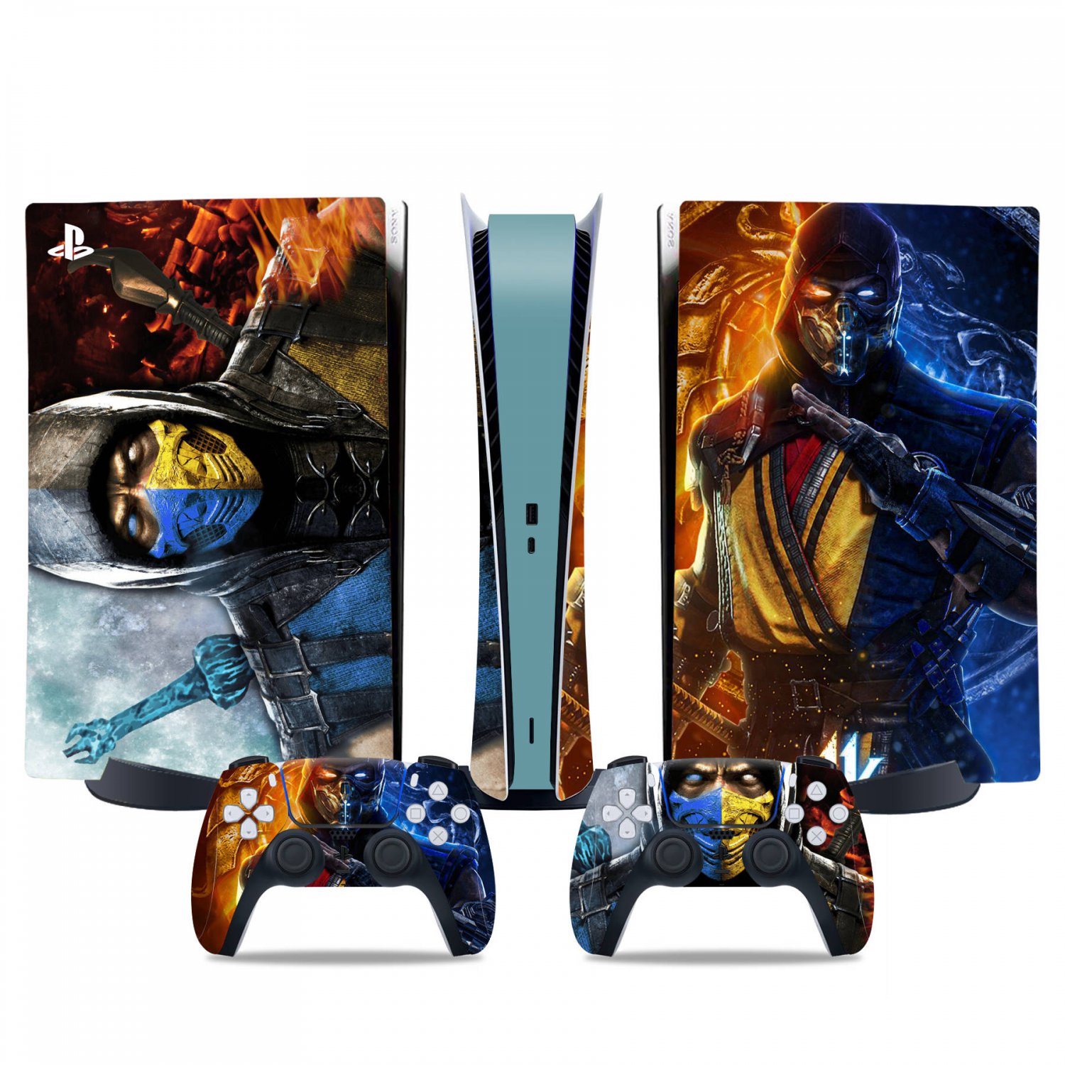 Mortal Kombat decal skin for PS5 digital Console & 2 Controllers