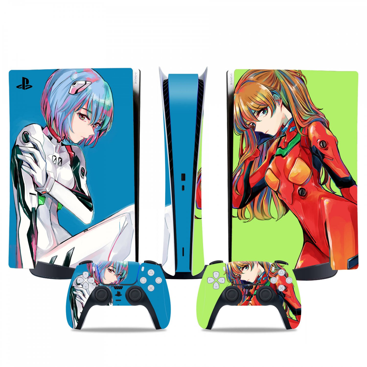 Neon Genesis Evangelion decal skin for PS5 digital Console & 2 Controllers