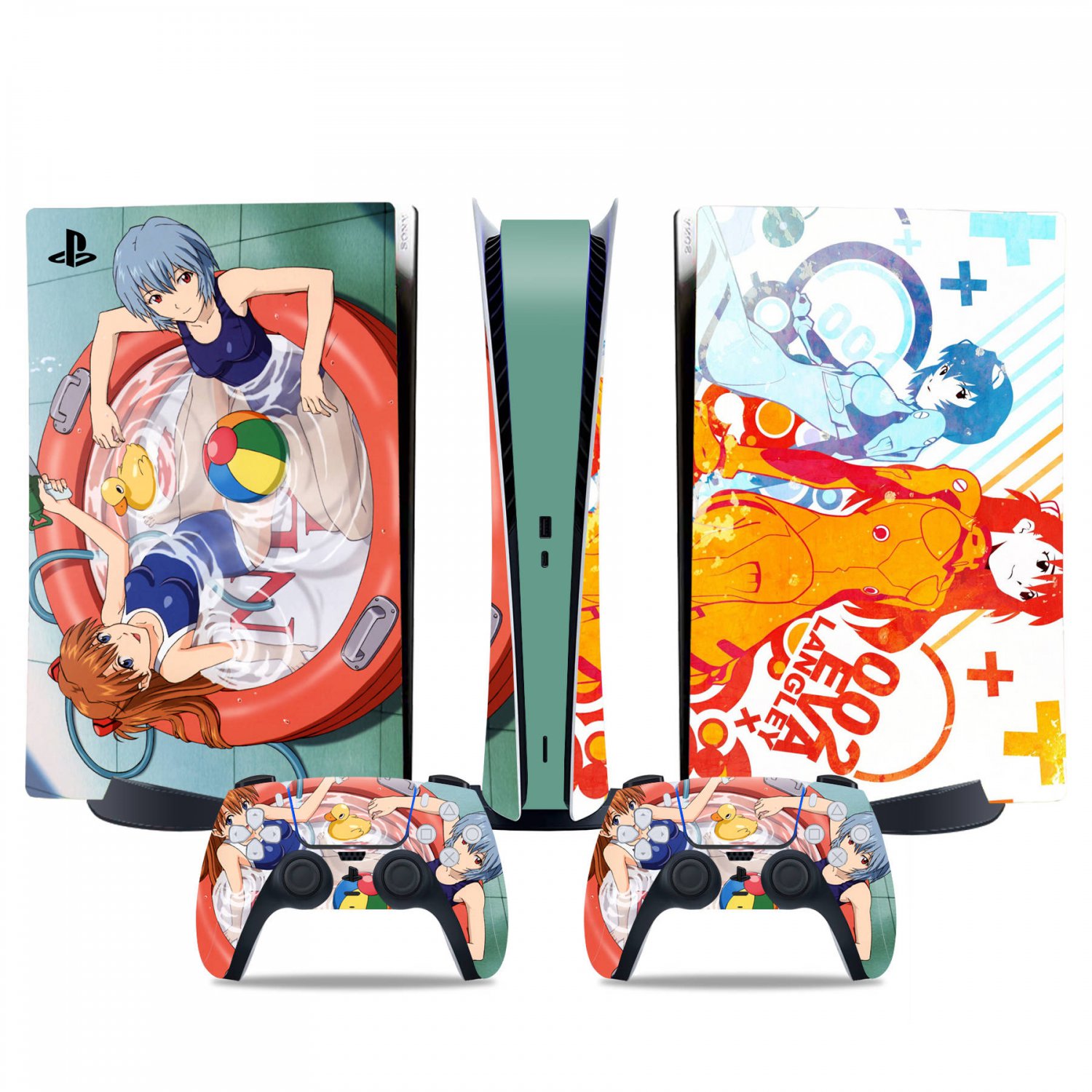 Neon Genesis Evangelion decal skin for PS5 digital Console & 2 Controllers