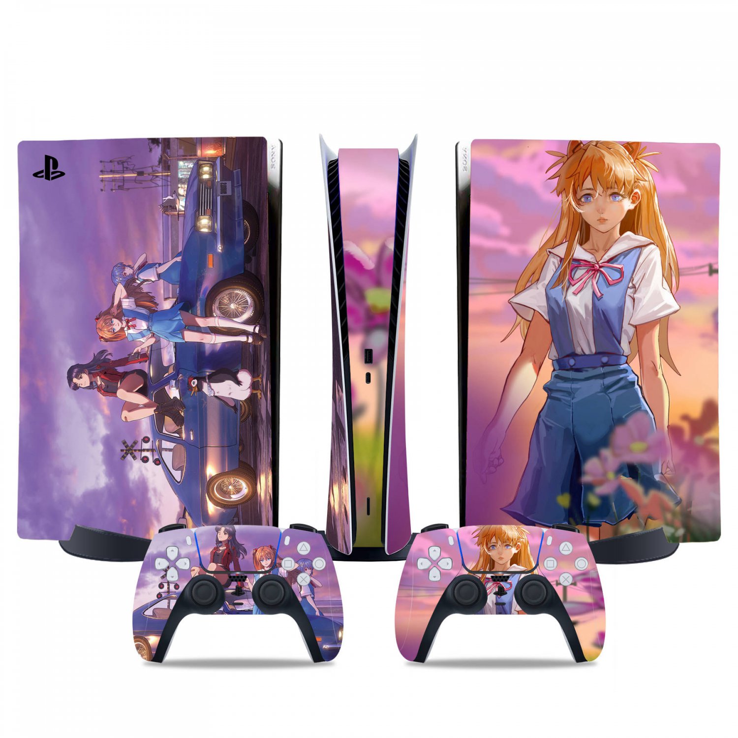 Neon Genesis Evangelion decal skin for PS5 digital Console & 2 Controllers