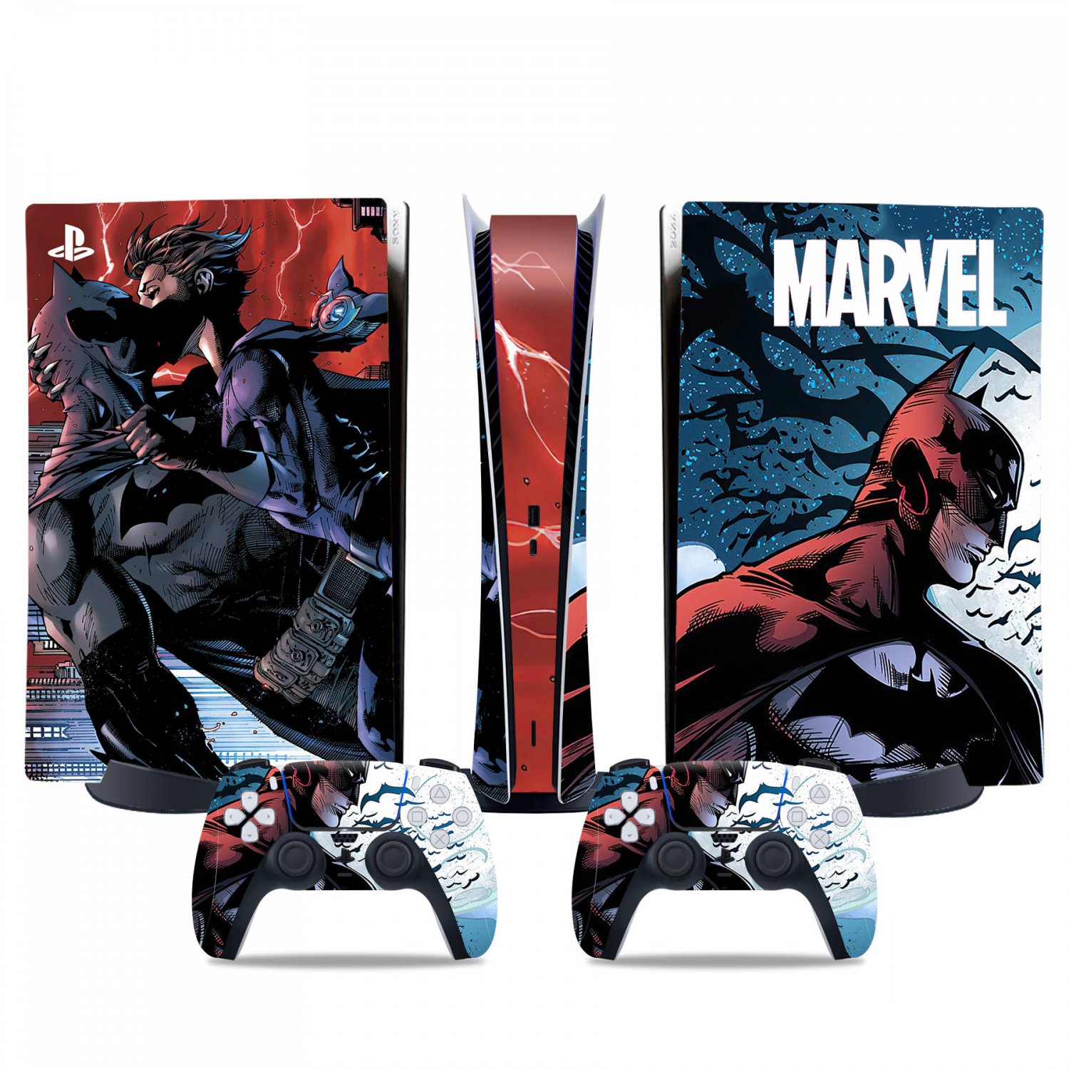 Batman decal skin for PS5 digital Console & 2 Controllers