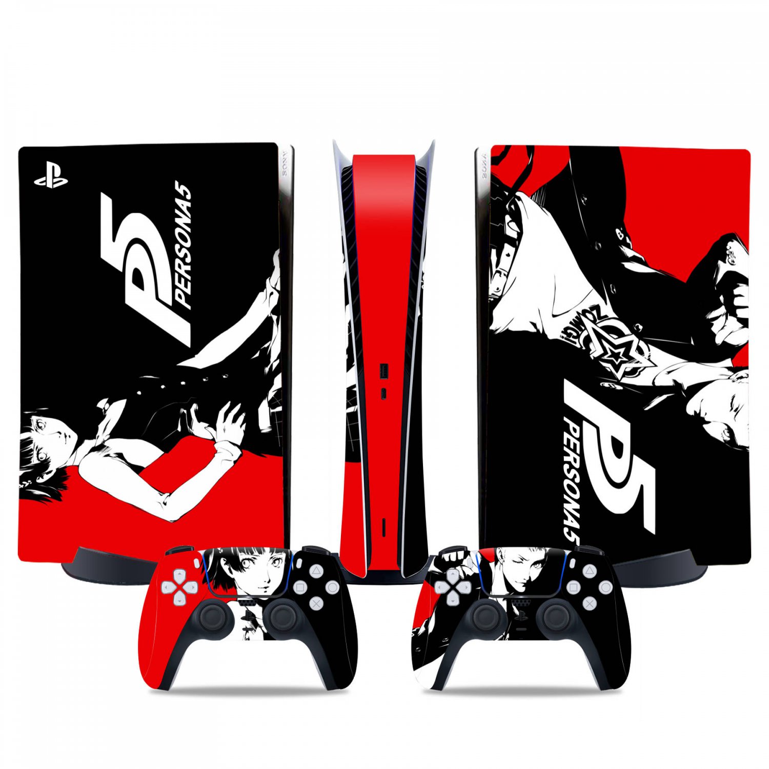 Persona 5 decal skin for PS5 digital Console & 2 Controllers