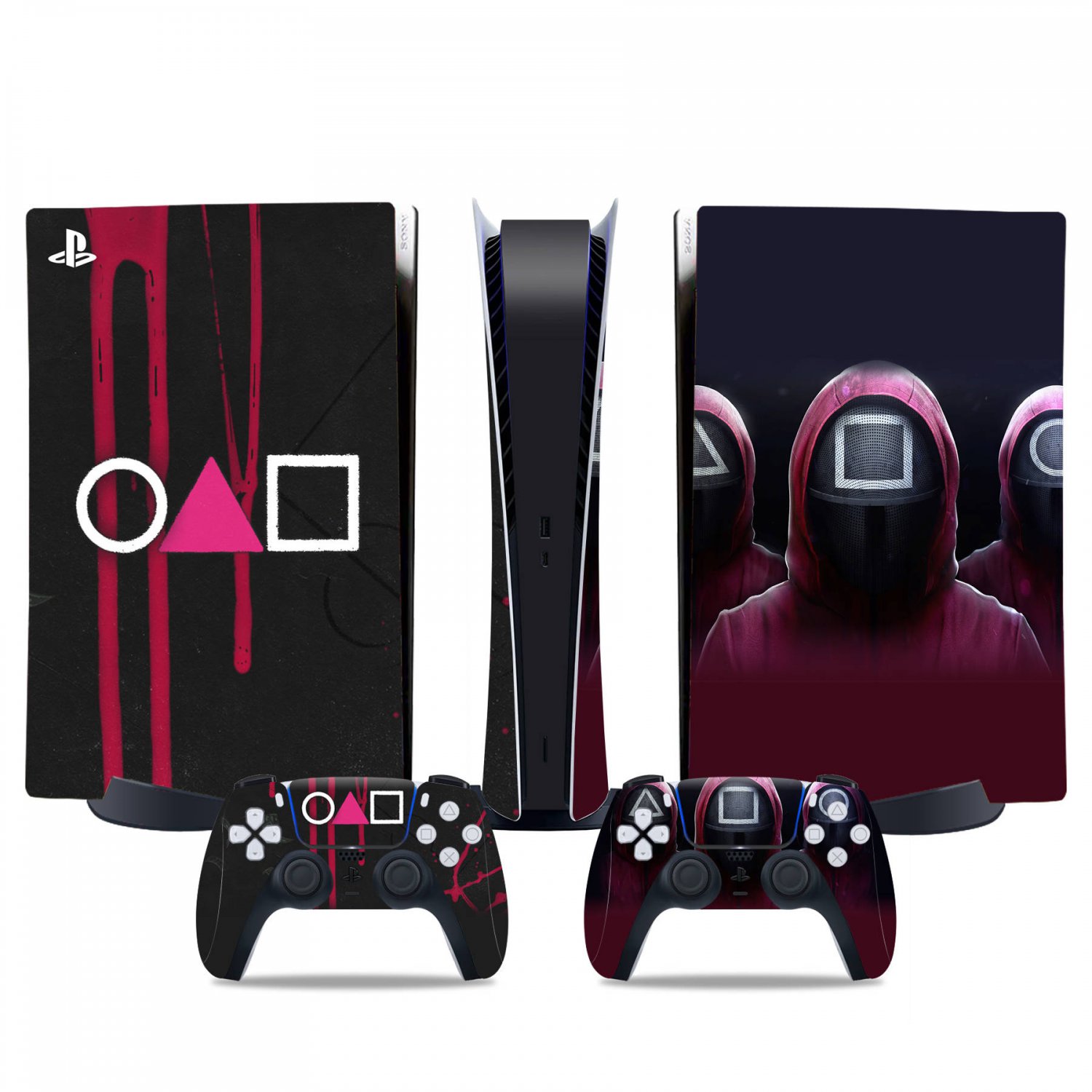 Squid Game decal skin for PS5 digital Console & 2 Controllers