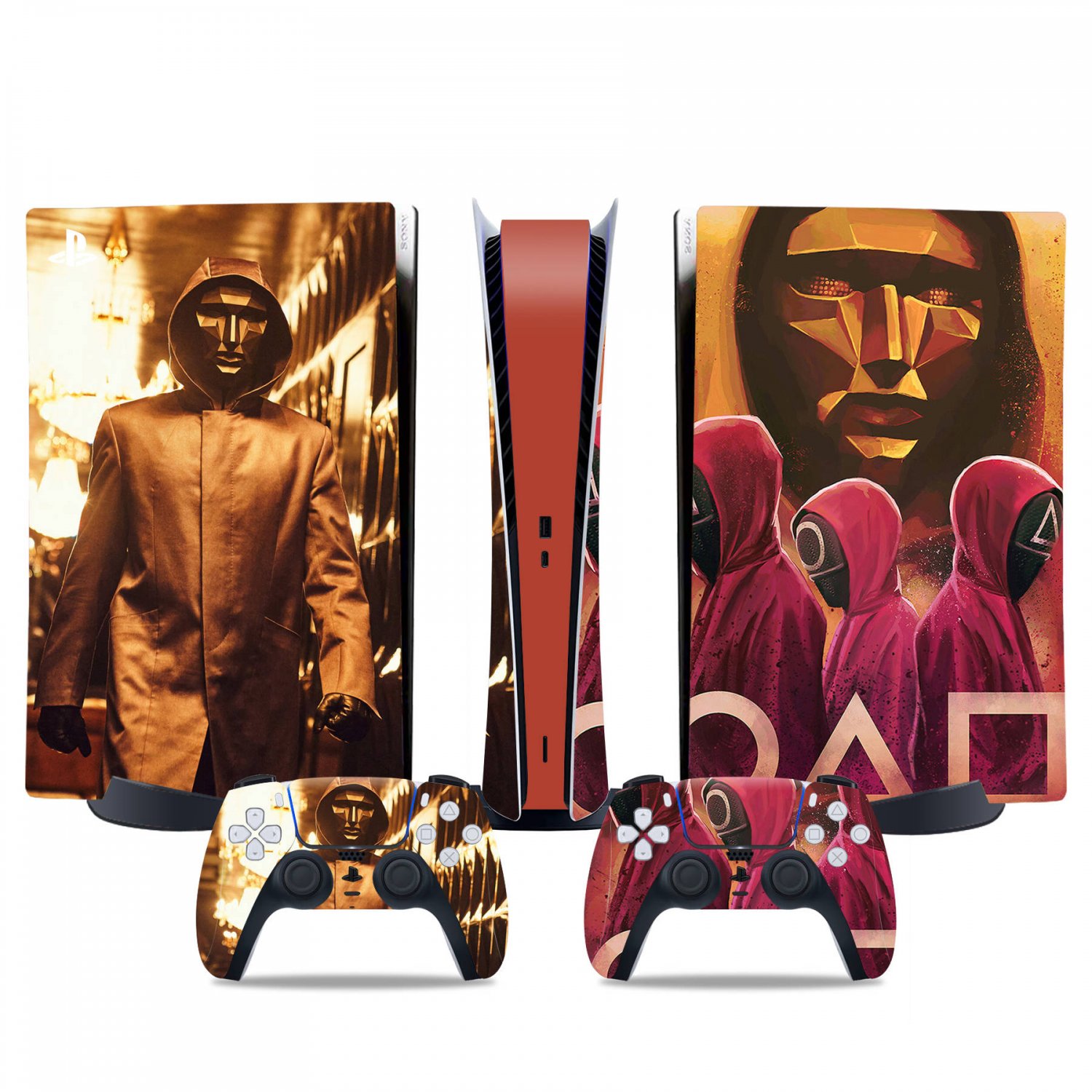 Squid Game decal skin for PS5 digital Console & 2 Controllers