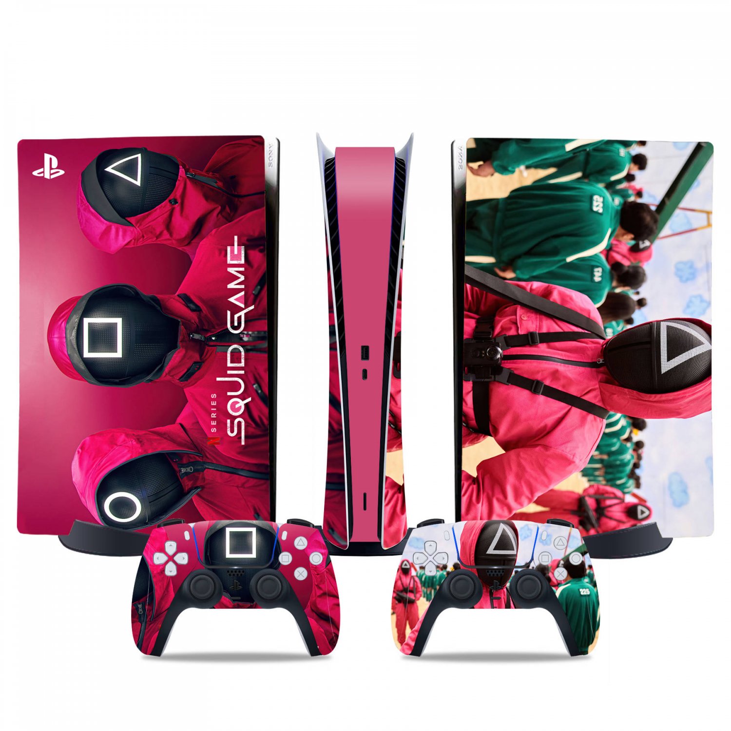 Squid Game decal skin for PS5 digital Console & 2 Controllers