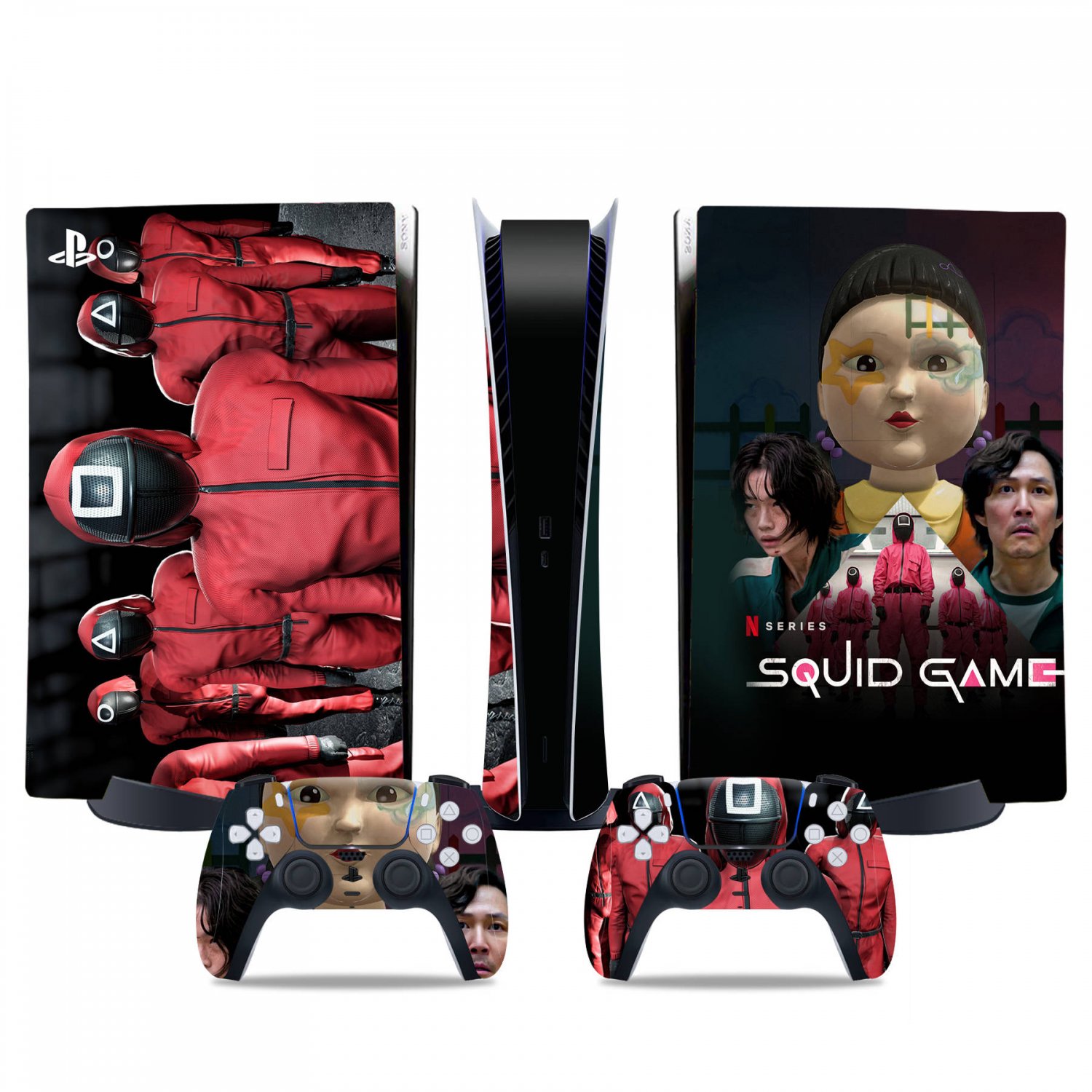 Squid Game decal skin for PS5 digital Console & 2 Controllers