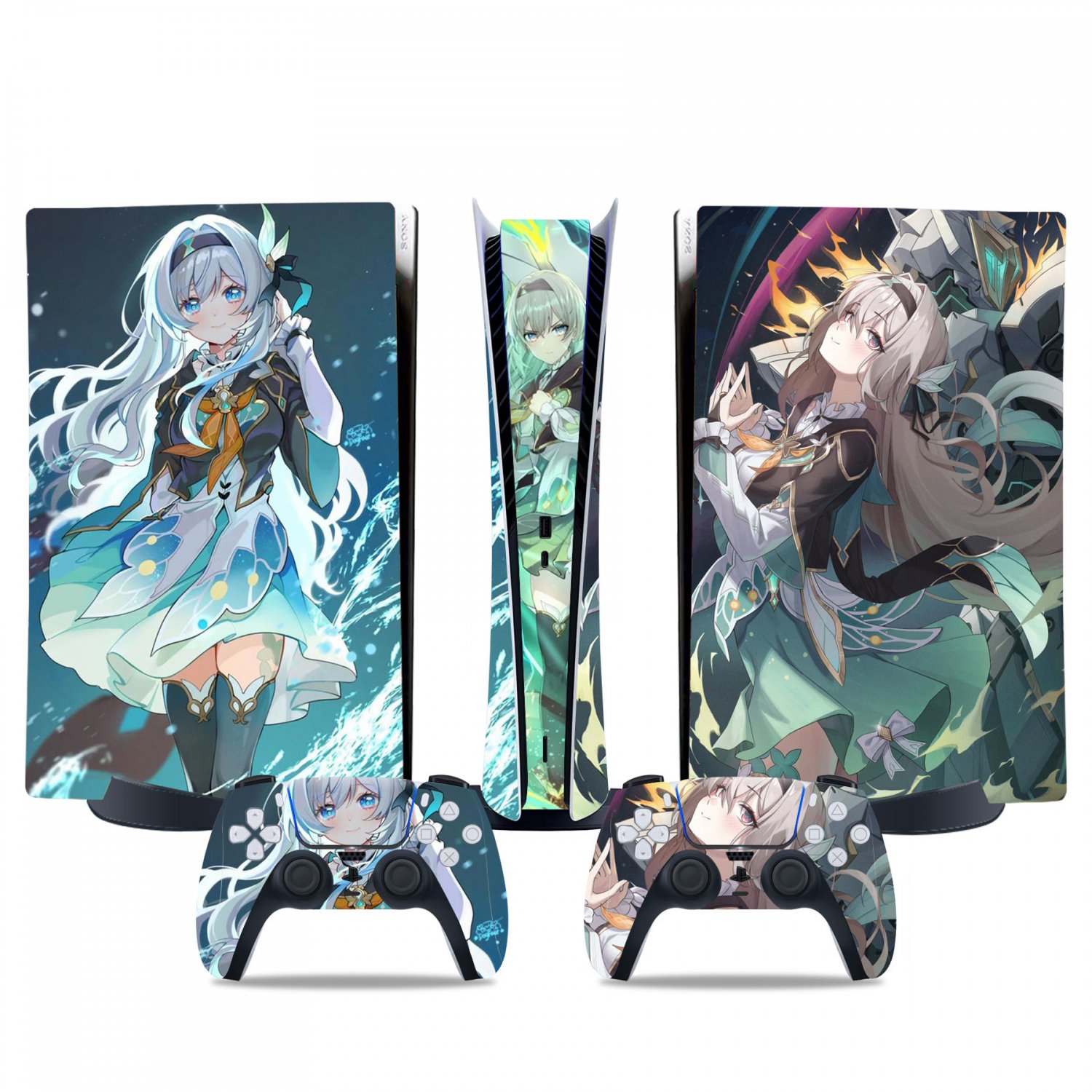 Anime decal skin for PS5 digital Console & 2 Controllers