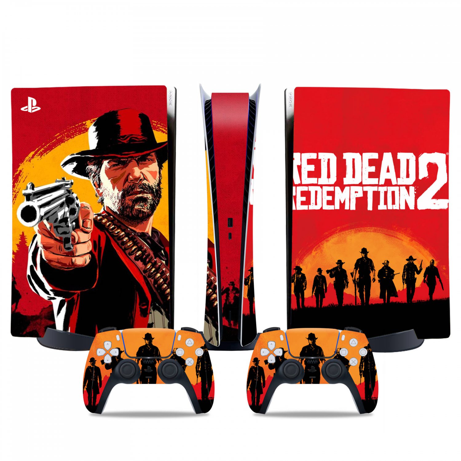 Red Dead Redemption 2 decal skin for PS5 digital Console & 2 Controllers