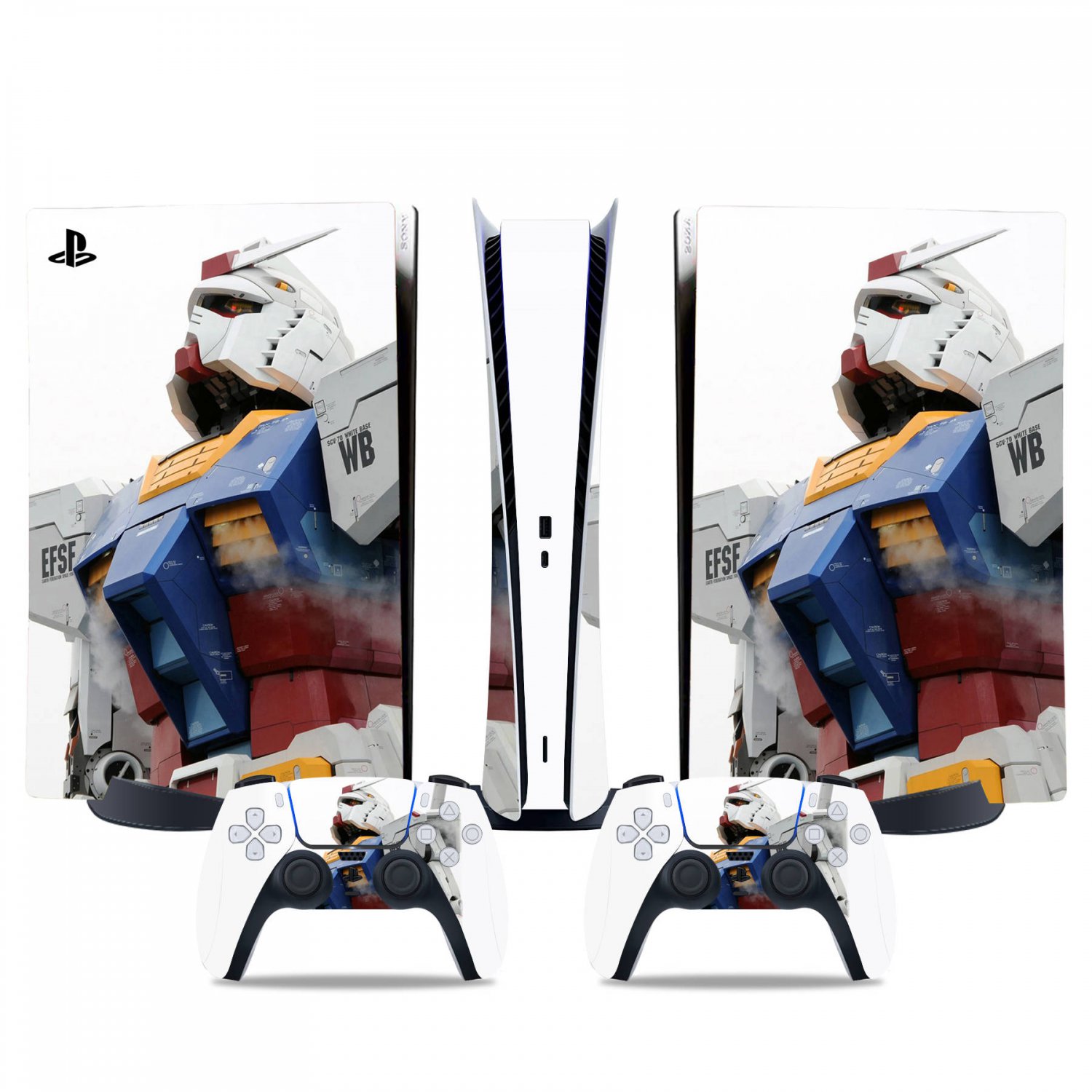 Gundam decal skin for PS5 digital Console & 2 Controllers