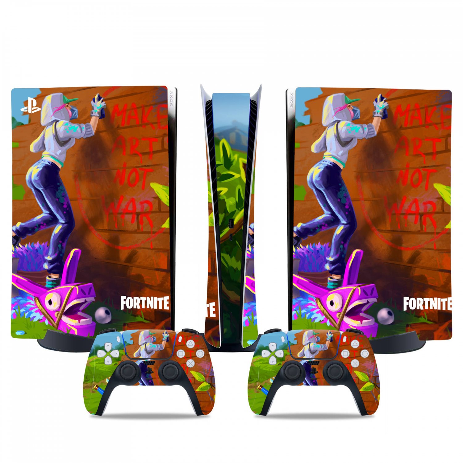 Fortnite decal skin for PS5 digital Console & 2 Controllers