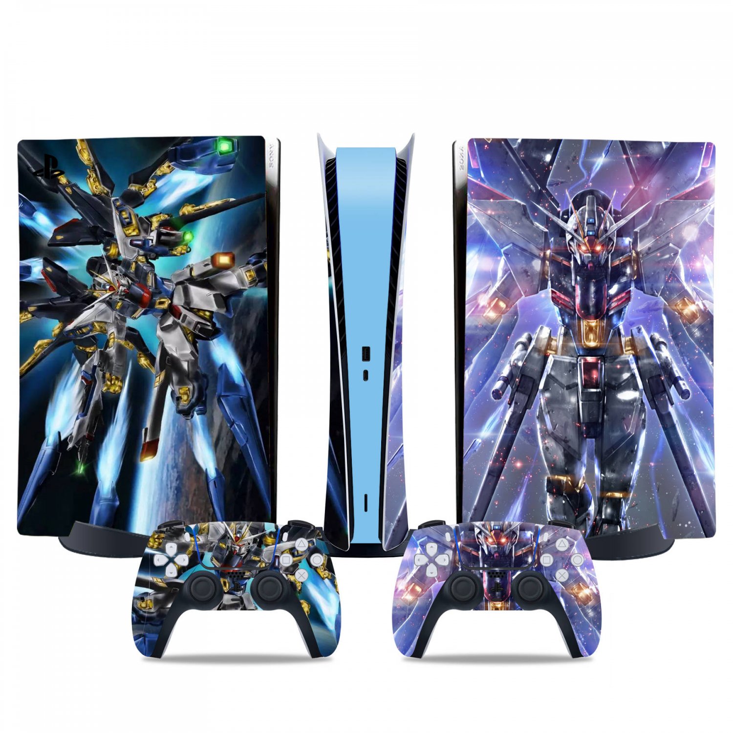 Gundam decal skin for PS5 digital Console & 2 Controllers