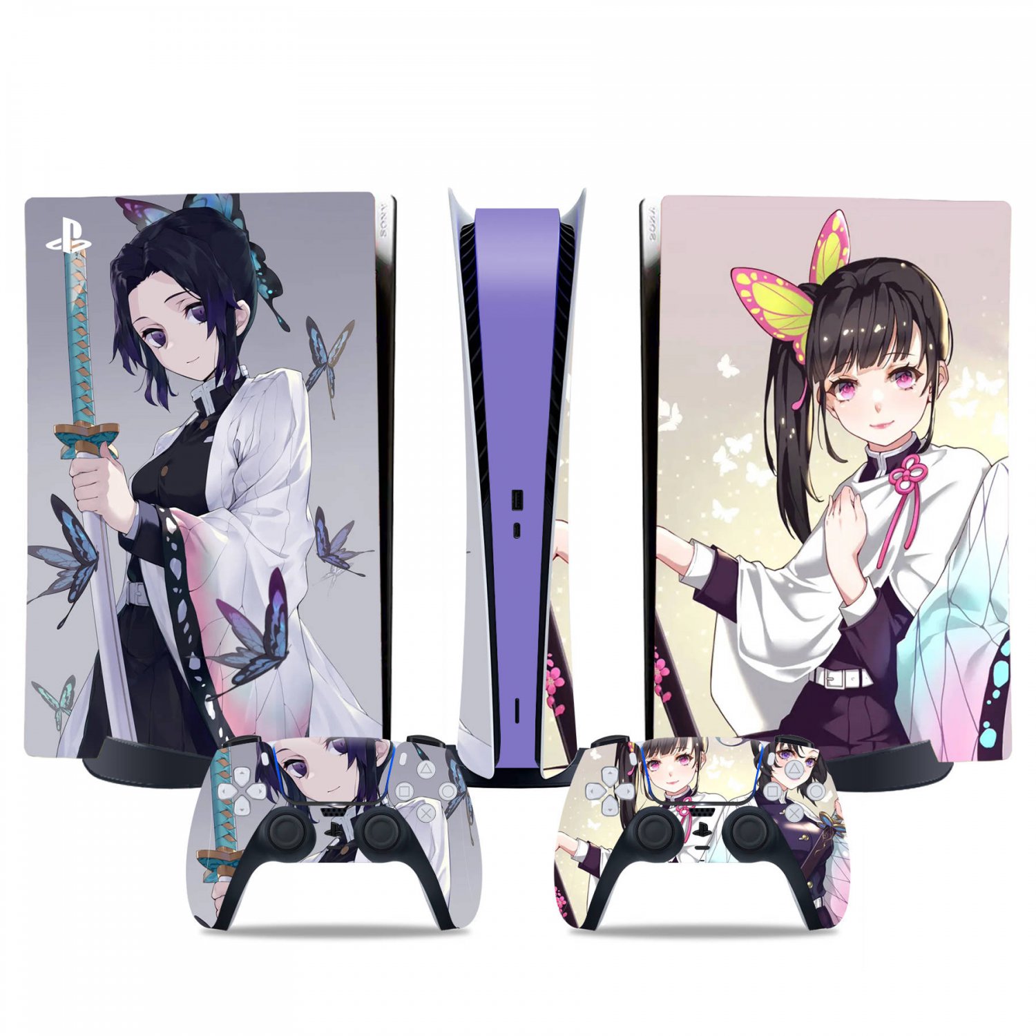 Demon Slayer decal skin for PS5 digital Console & 2 Controllers