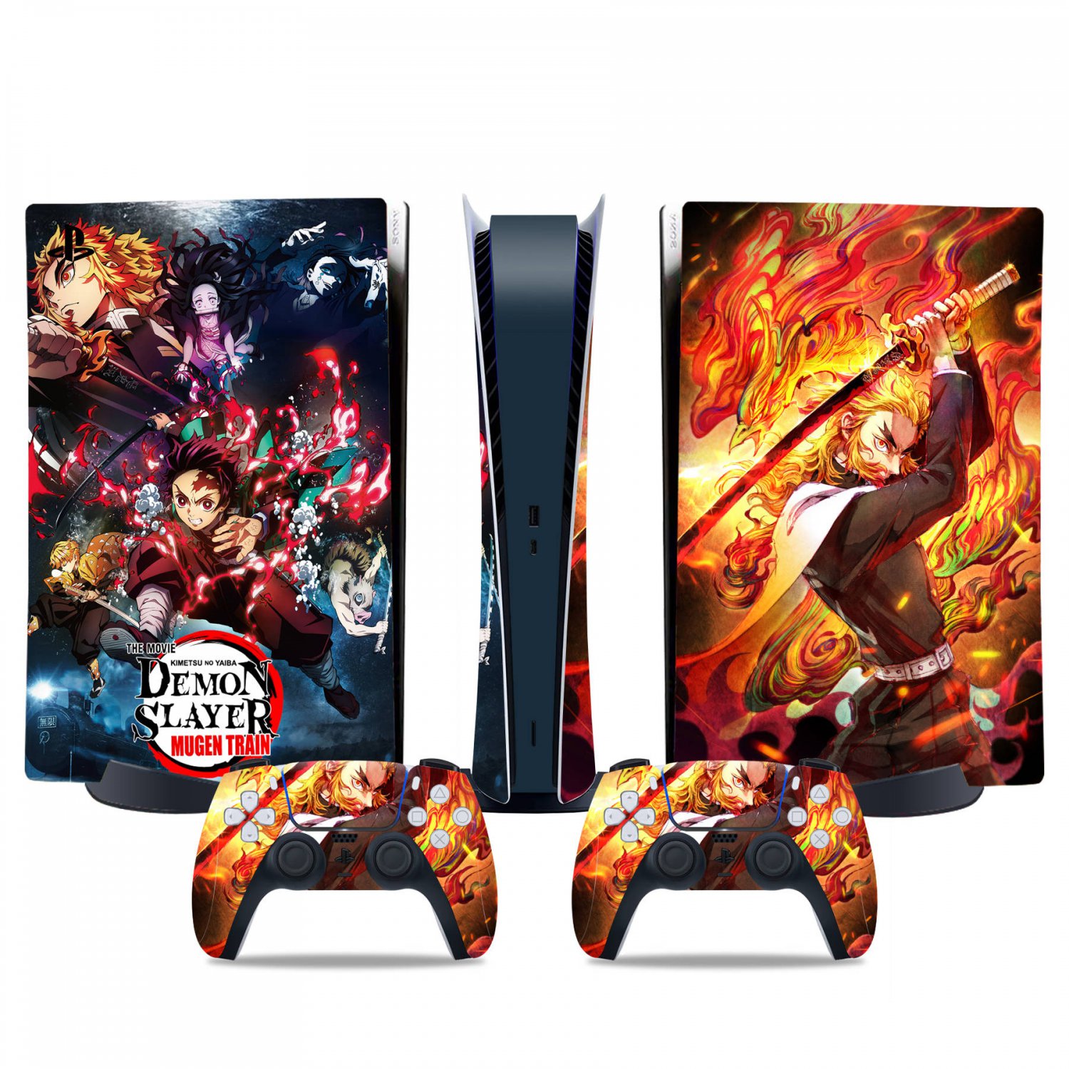 Demon Slayer decal skin for PS5 digital Console & 2 Controllers