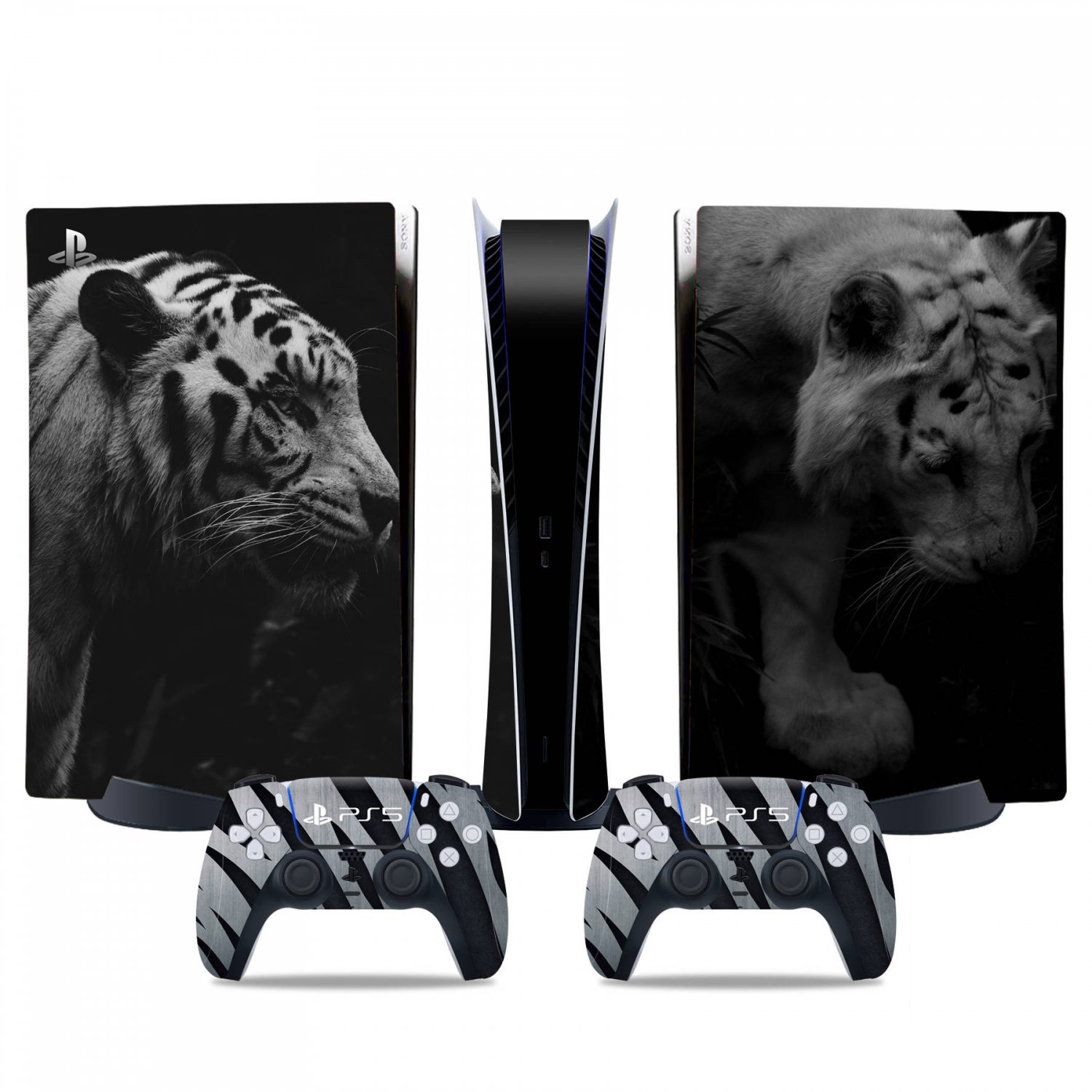 Tiger decal skin for PS5 digital Console & 2 Controllers