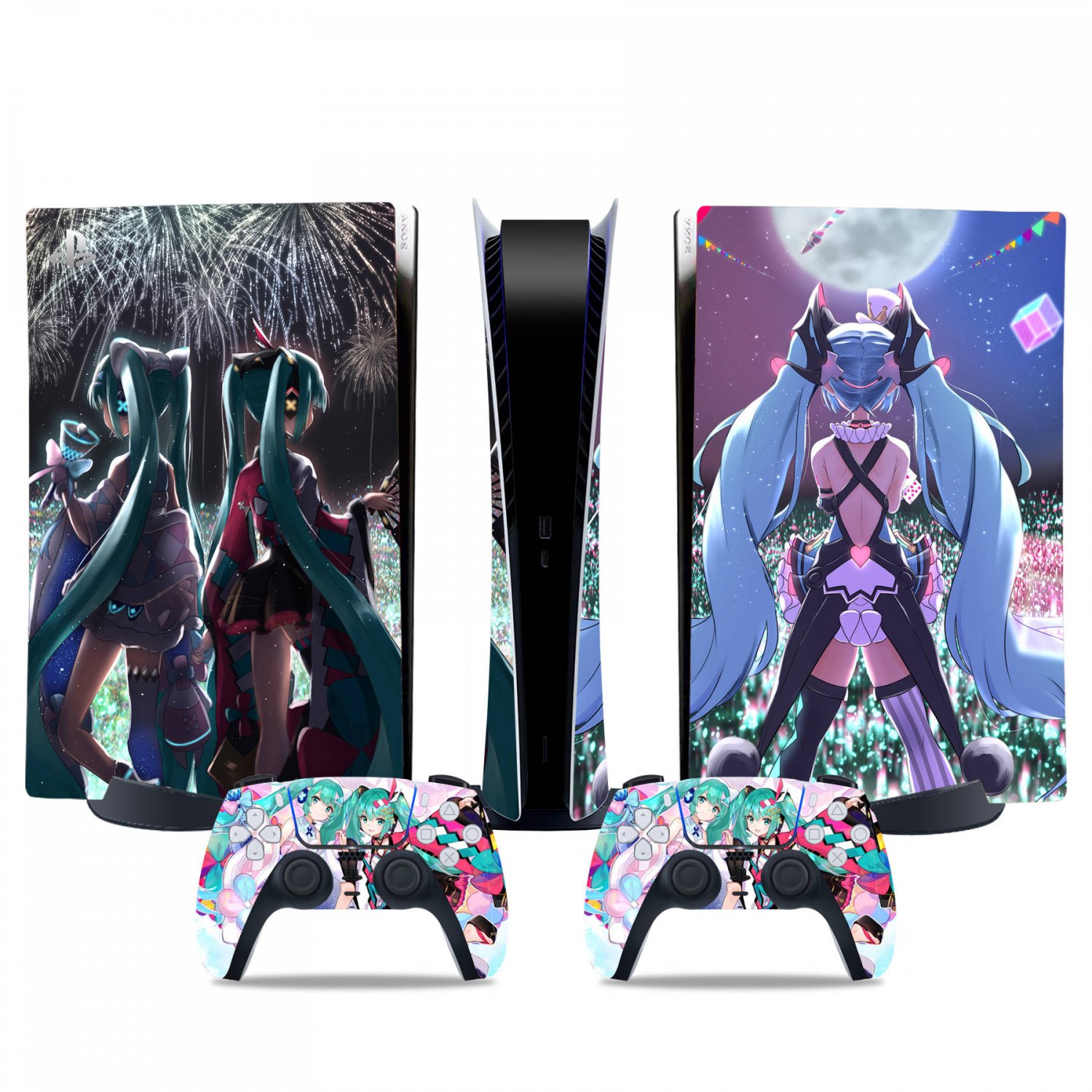 Hatsune Miku decal skin for PS5 digital Console & 2 Controllers