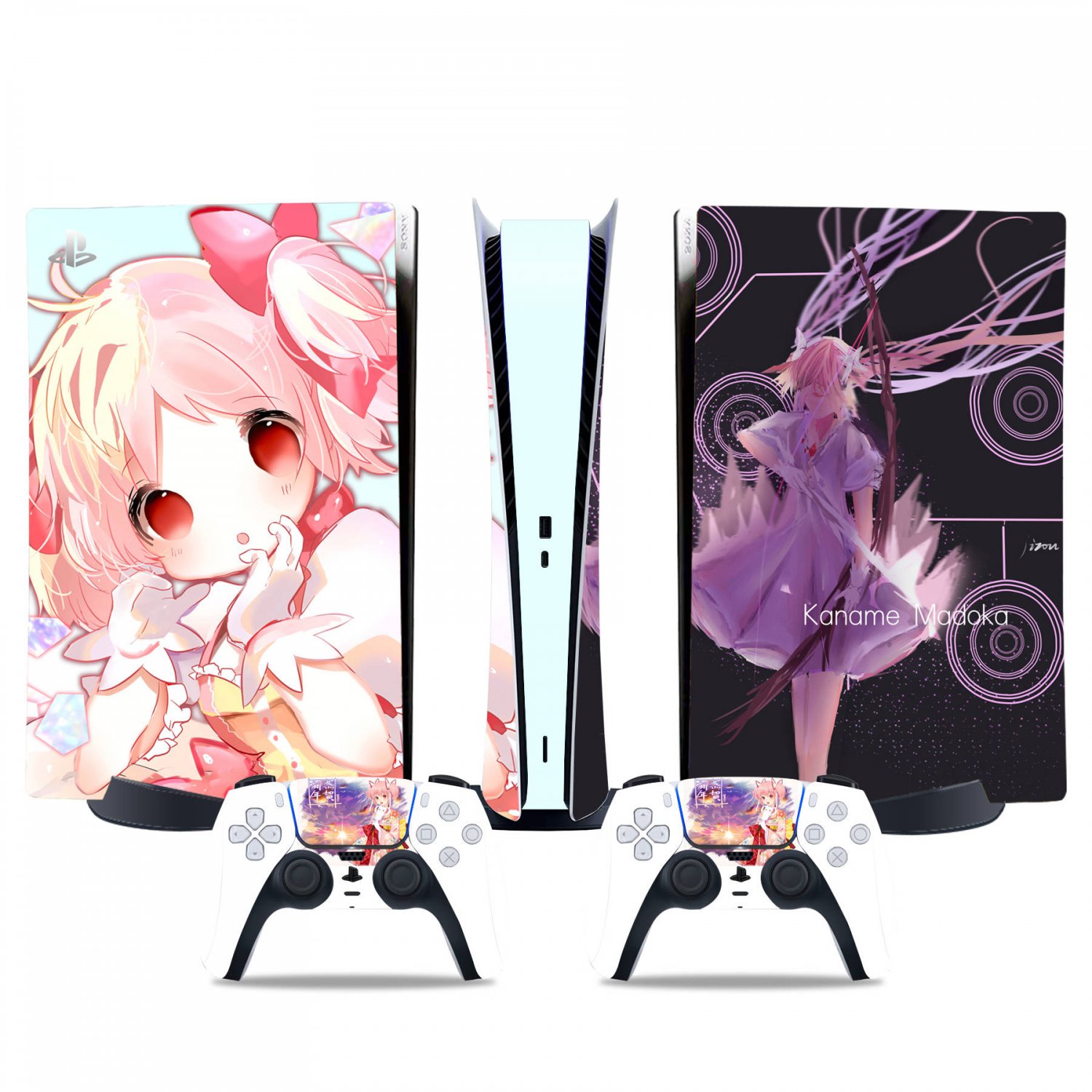Anime Girl decal skin for PS5 digital Console & 2 Controllers