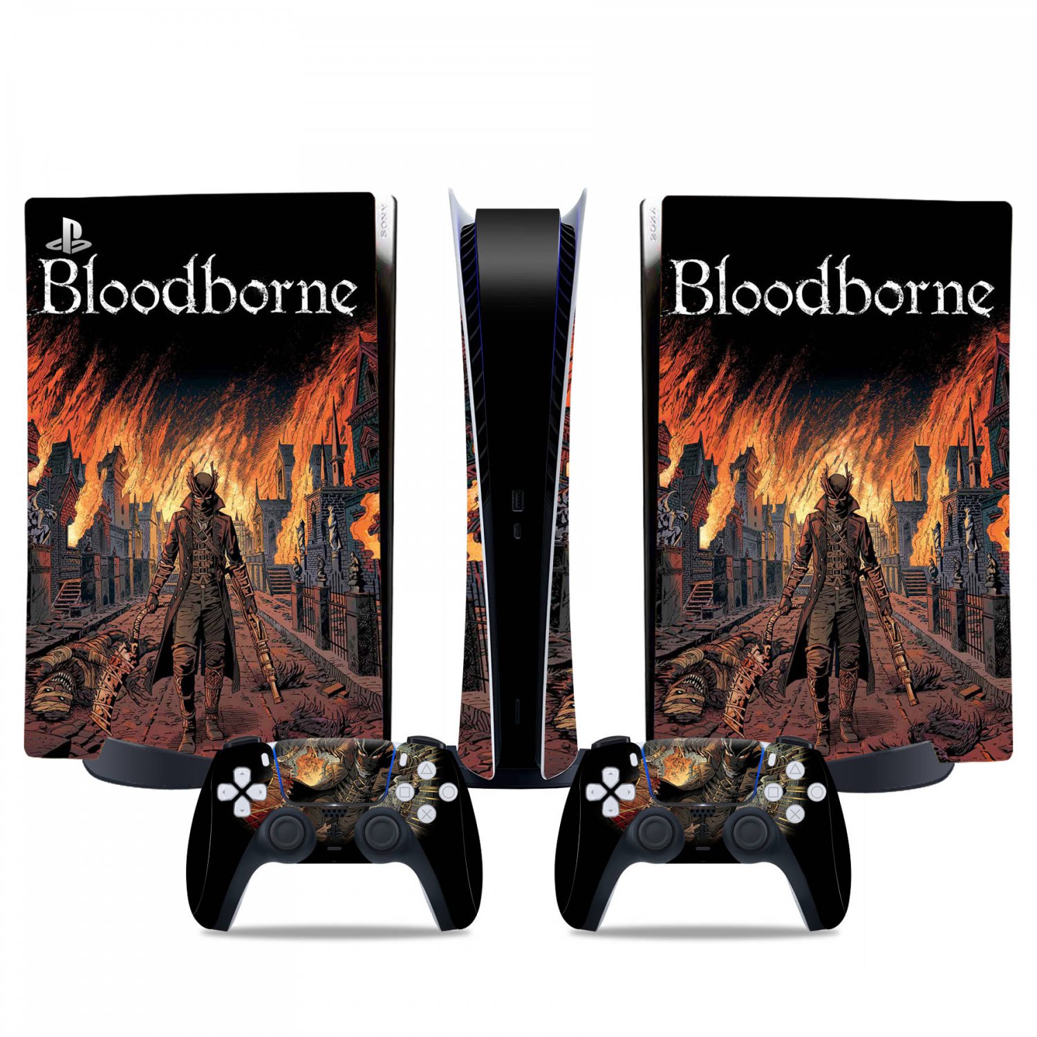 Bloodborne decal skin for PS5 digital Console & 2 Controllers