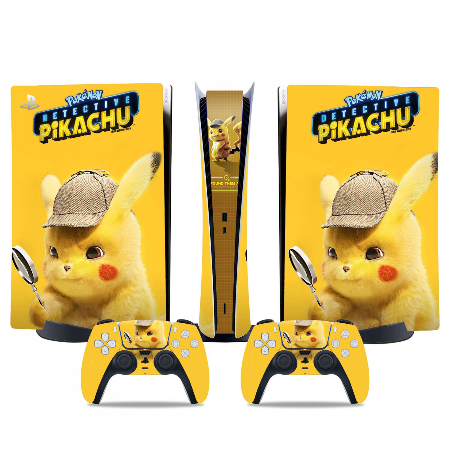 Pokemon Pikachu decal skin for PS5 digital Console & 2 Controllers