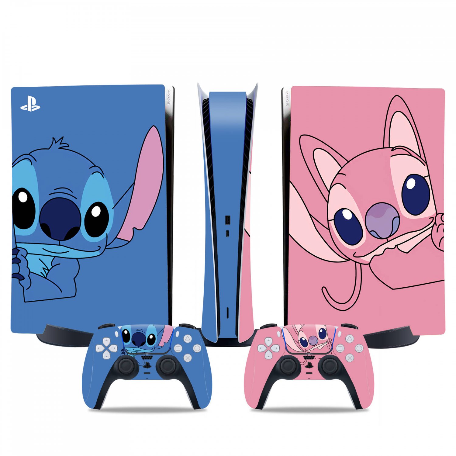 Lilo & Stitch decal skin for PS5 digital Console & 2 Controllers