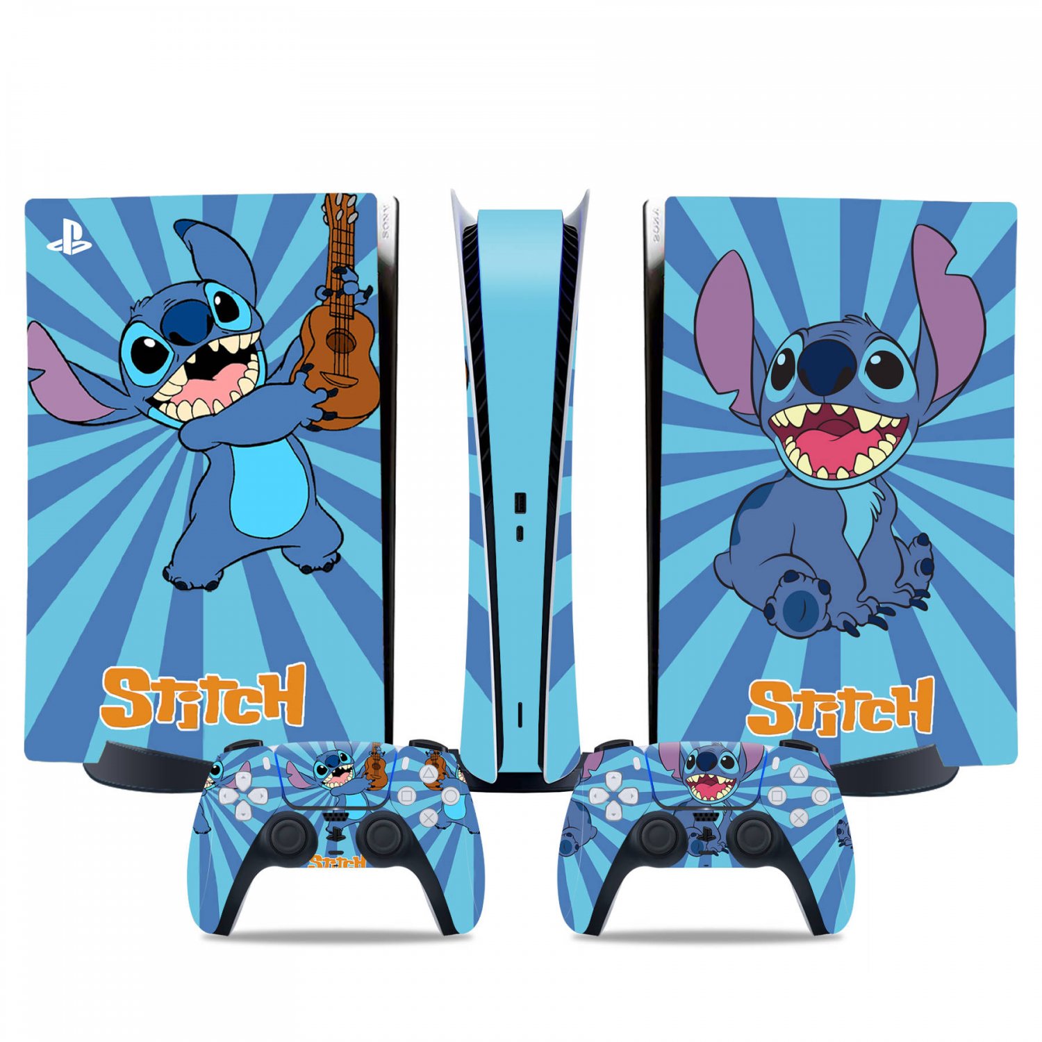 Lilo & Stitch decal skin for PS5 digital Console & 2 Controllers