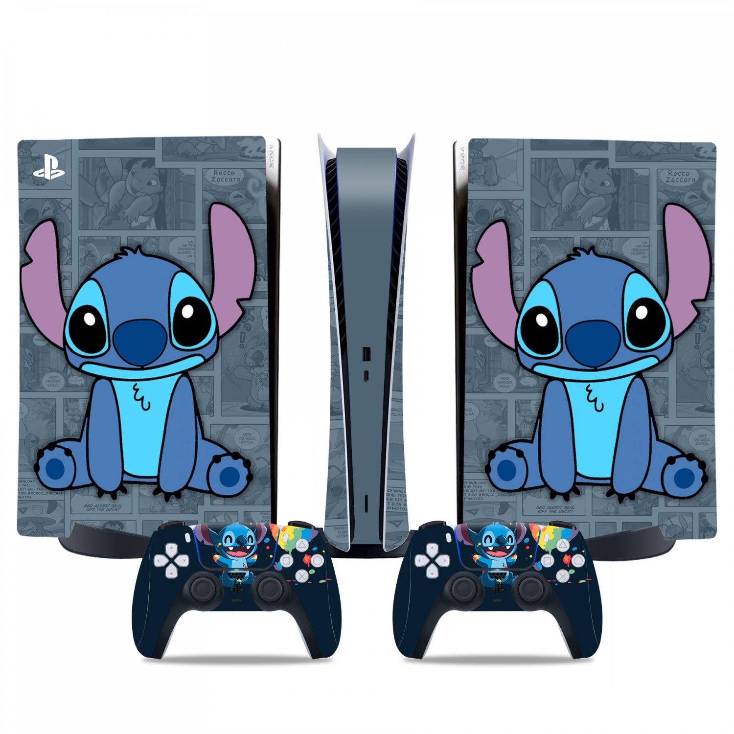 Lilo & Stitch decal skin for PS5 digital Console & 2 Controllers