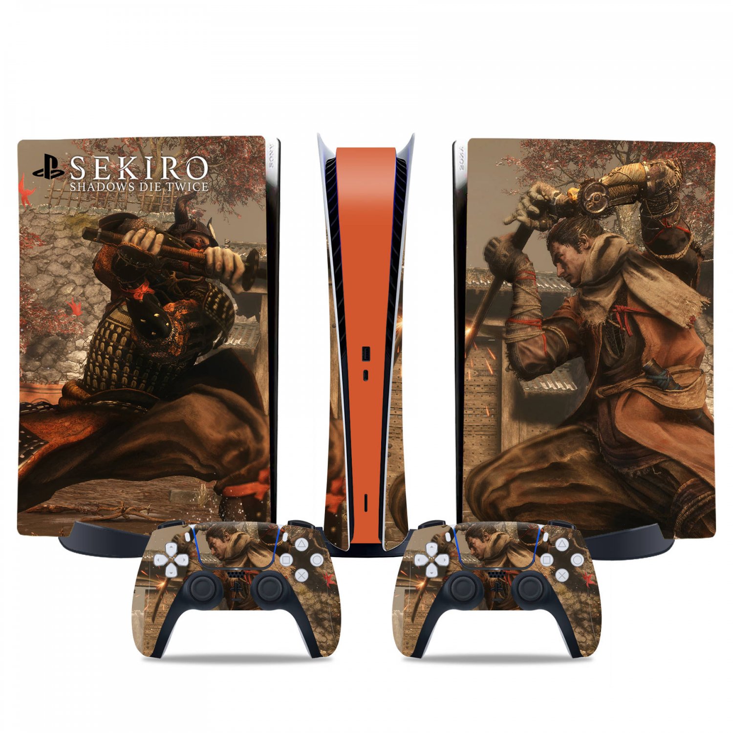 Sekiro Shadow Die Twice decal skin for PS5 digital Console & 2 Controllers