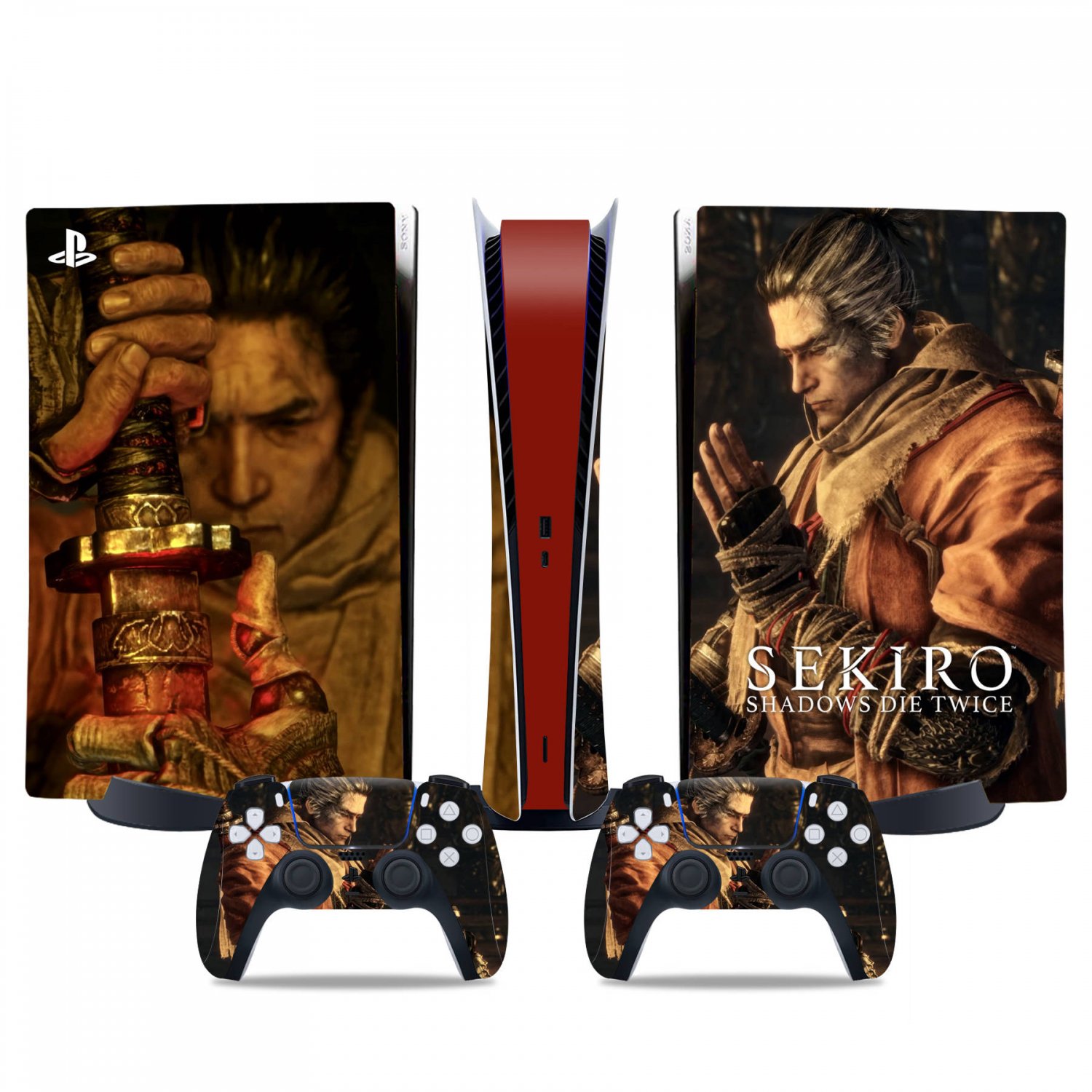 Sekiro Shadow Die Twice decal skin for PS5 digital Console & 2 Controllers