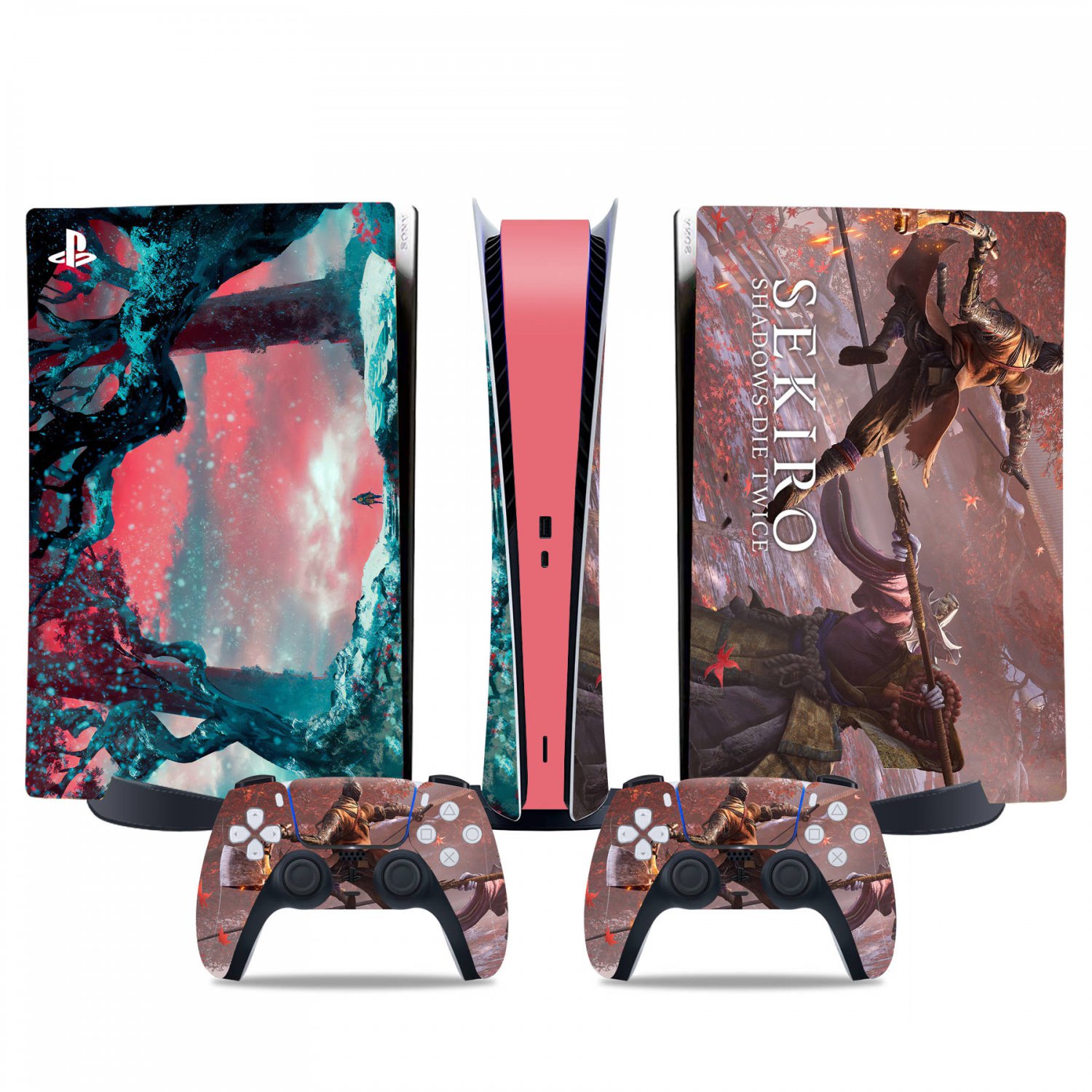 Sekiro Shadow Die Twice decal skin for PS5 digital Console & 2 Controllers