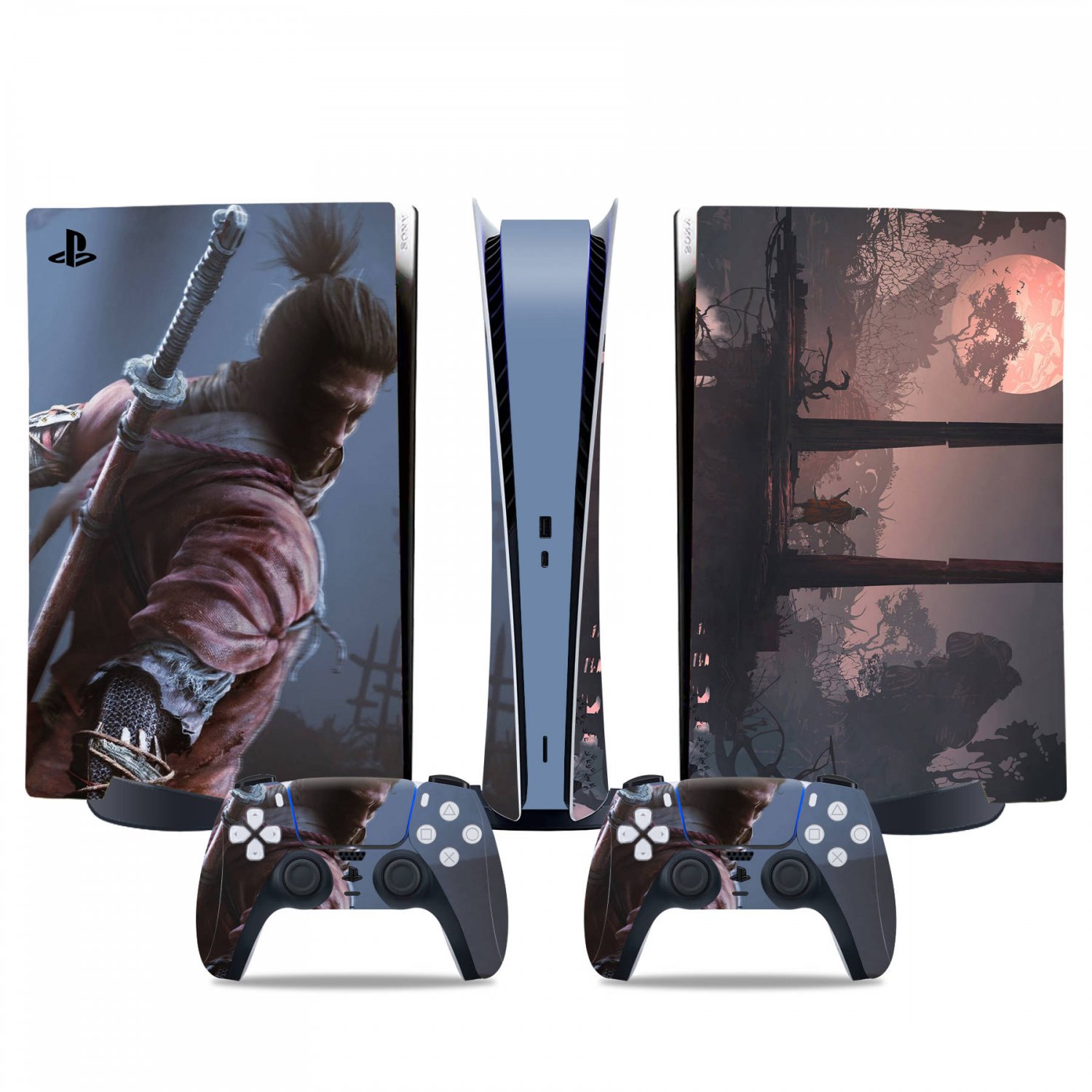 Sekiro Shadow Die Twice decal skin for PS5 digital Console & 2 Controllers
