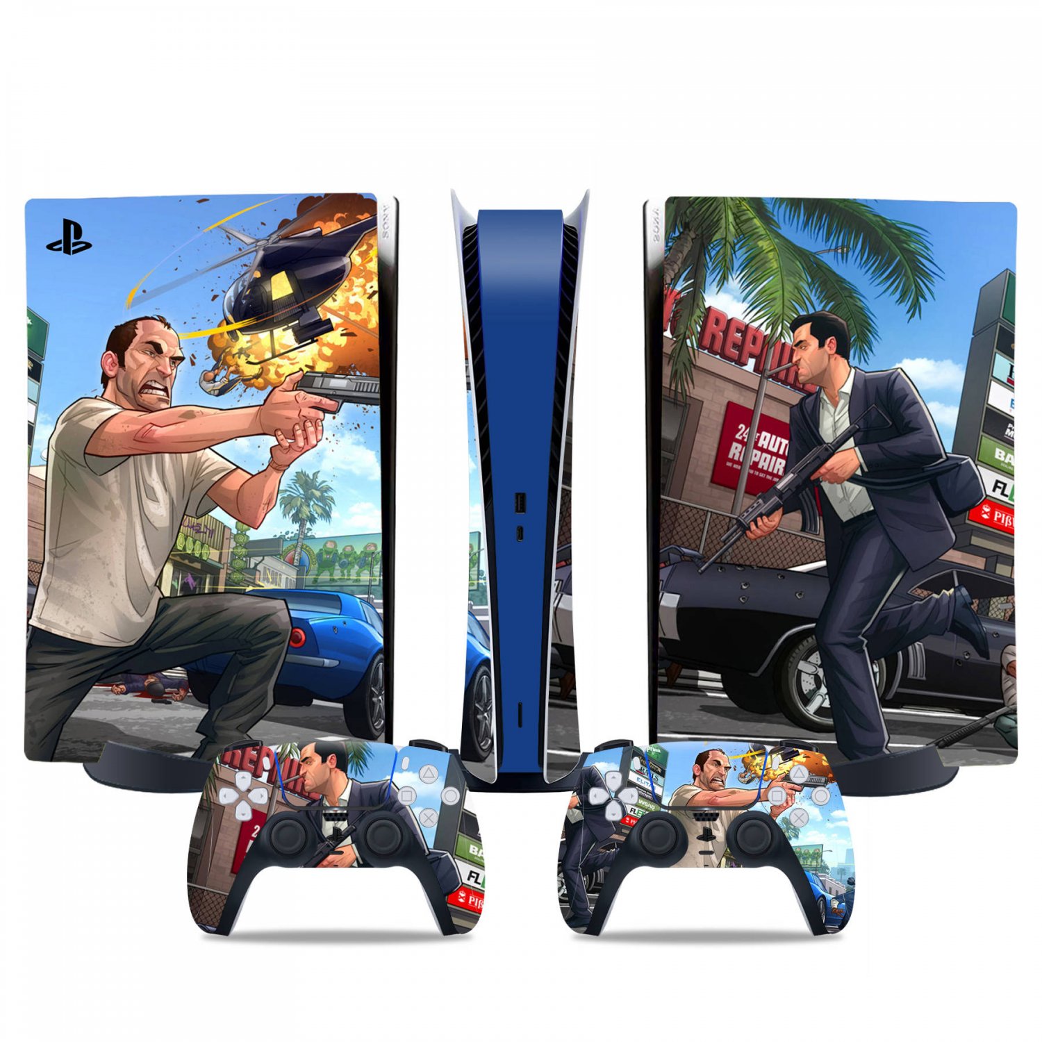 GTA 5 decal skin for PS5 digital Console & 2 Controllers