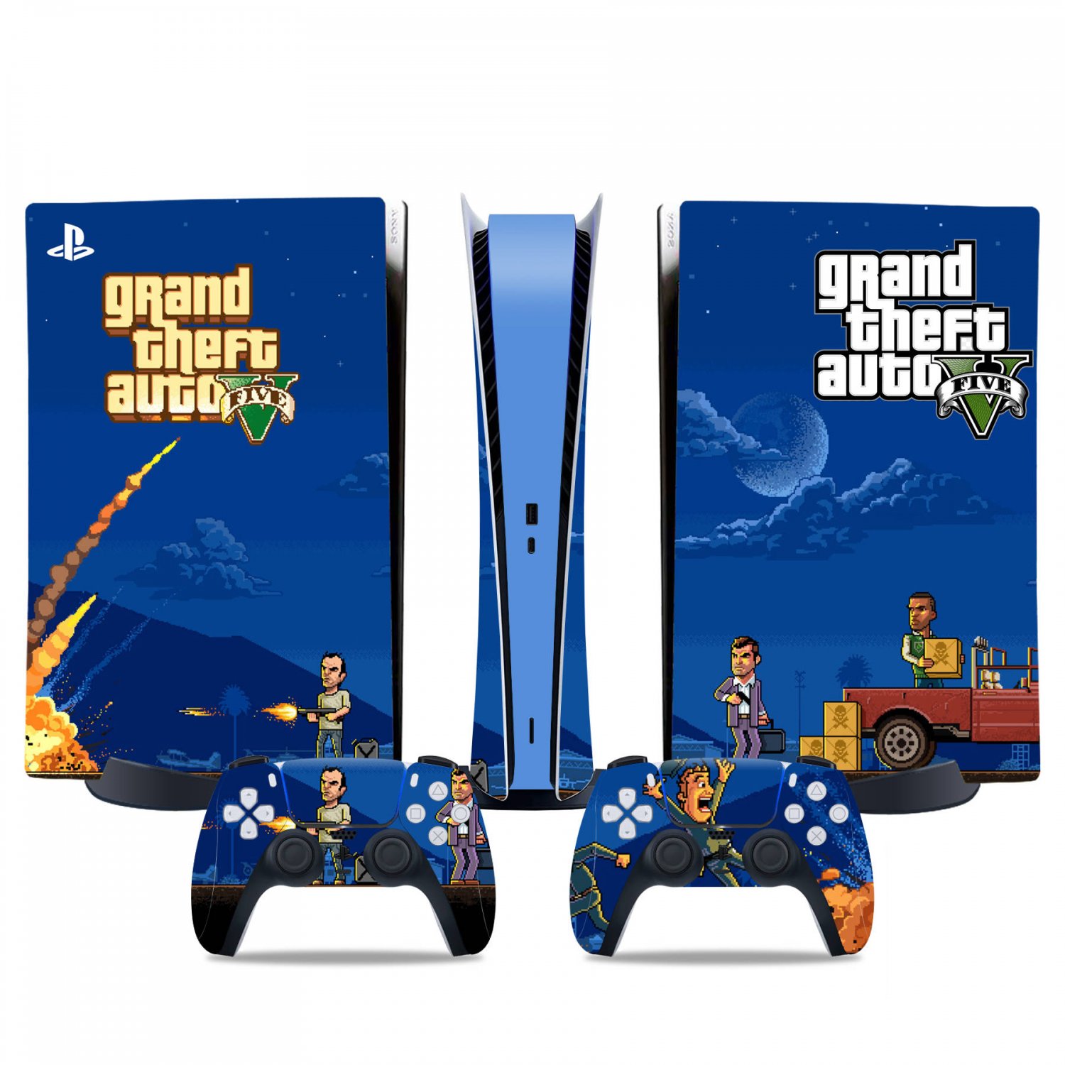GTA 5 decal skin for PS5 digital Console & 2 Controllers