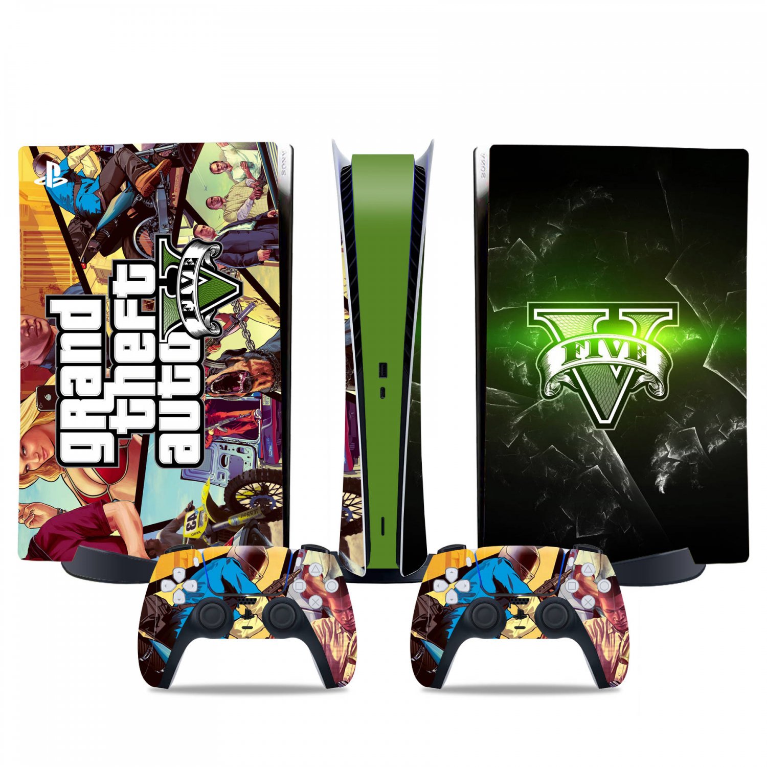 GTA 5 decal skin for PS5 digital Console & 2 Controllers
