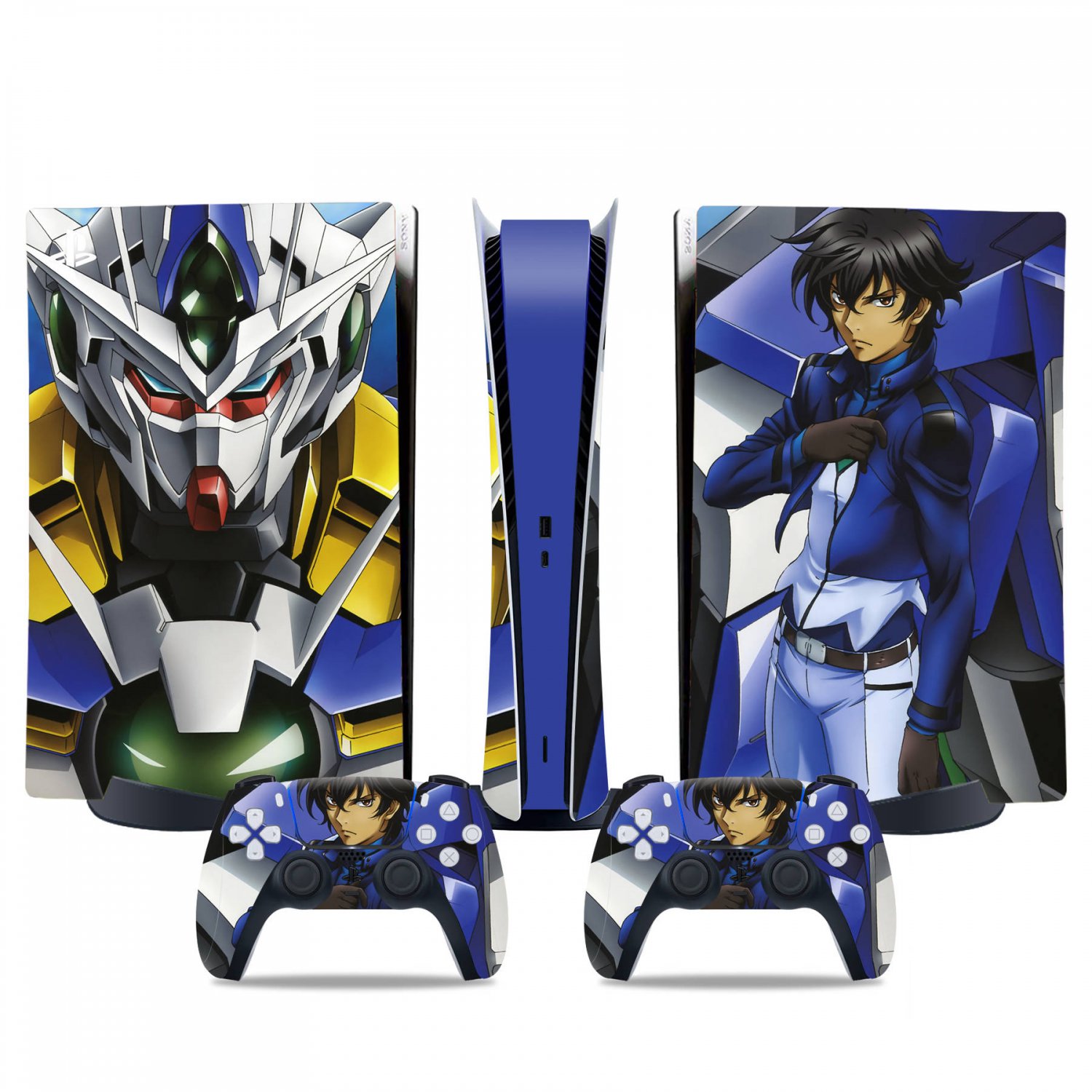 Gundam decal skin for PS5 digital Console & 2 Controllers