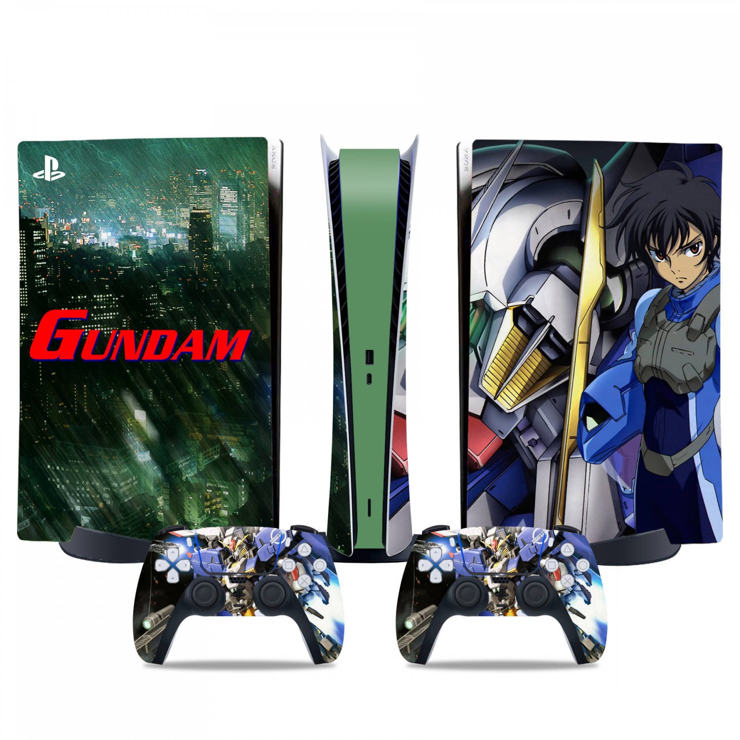 Gundam decal skin for PS5 digital Console & 2 Controllers