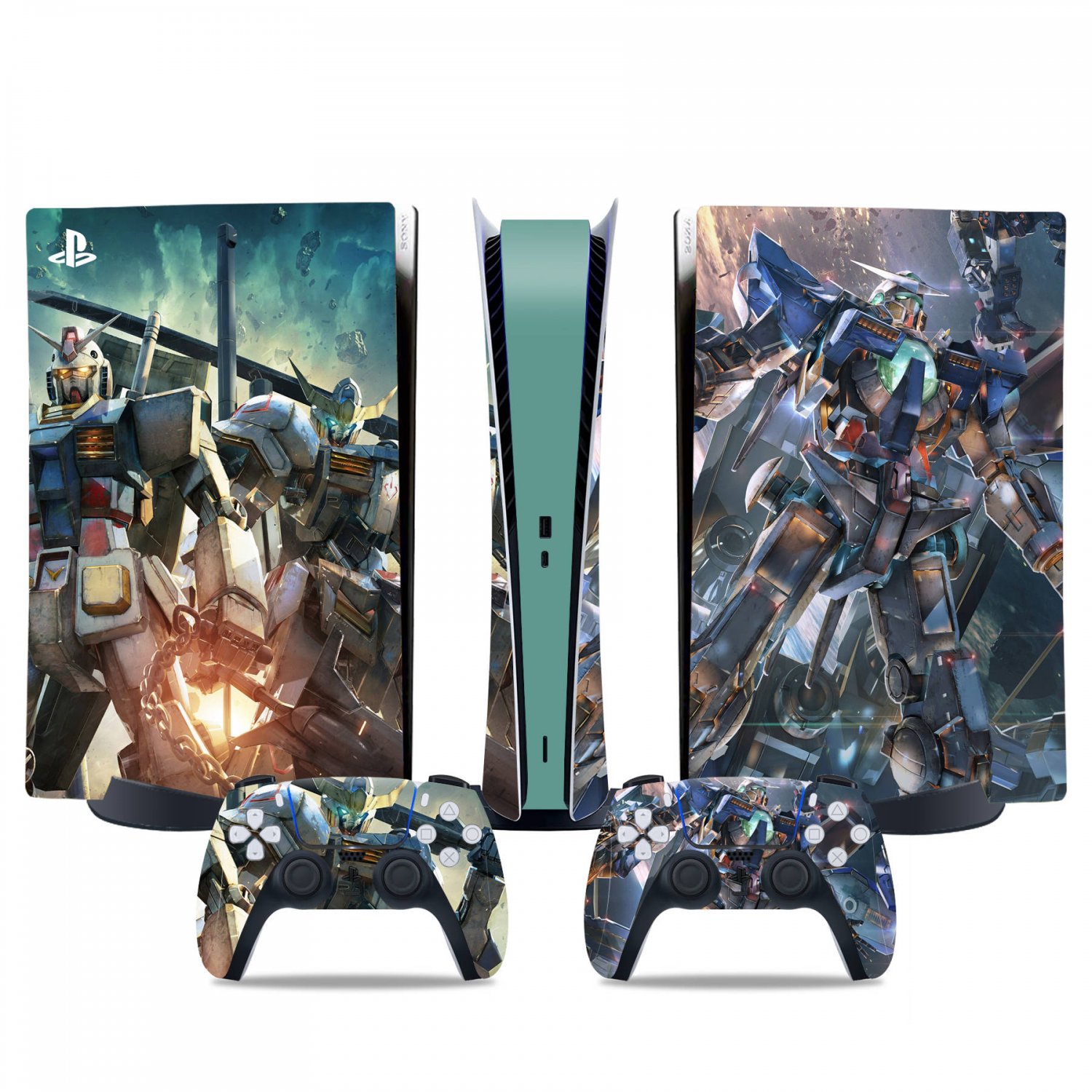 Gundam decal skin for PS5 digital Console & 2 Controllers