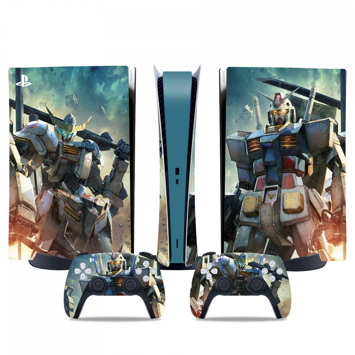 Gundam decal skin for PS5 digital Console & 2 Controllers