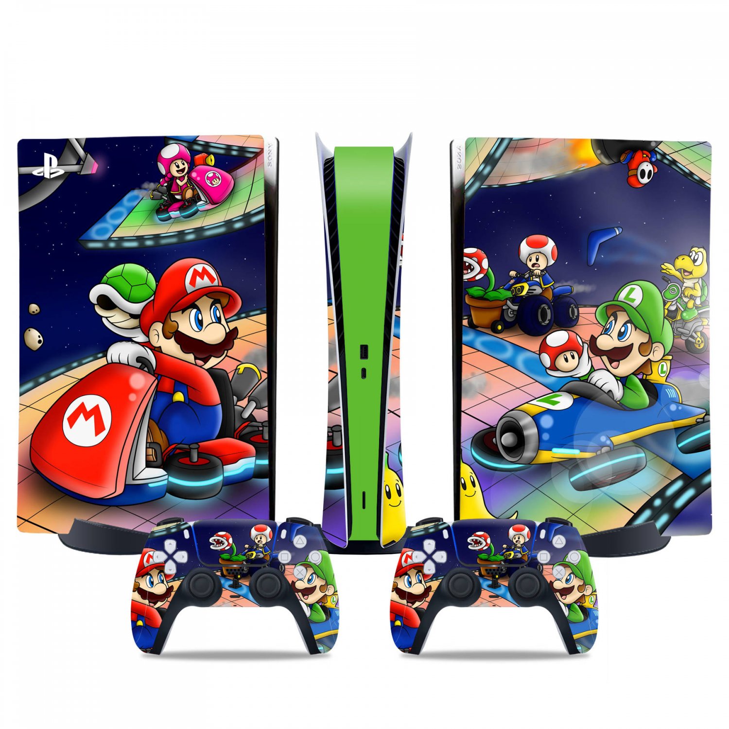 Super Mario decal skin for PS5 digital Console & 2 Controllers