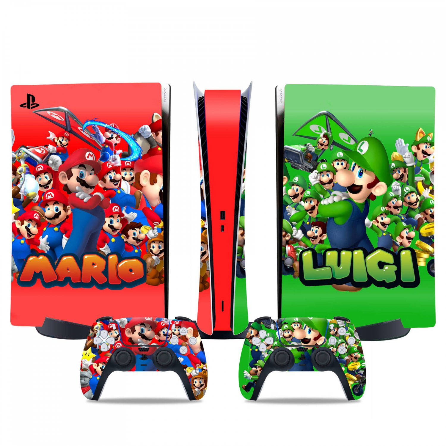 Super Mario decal skin for PS5 digital Console & 2 Controllers