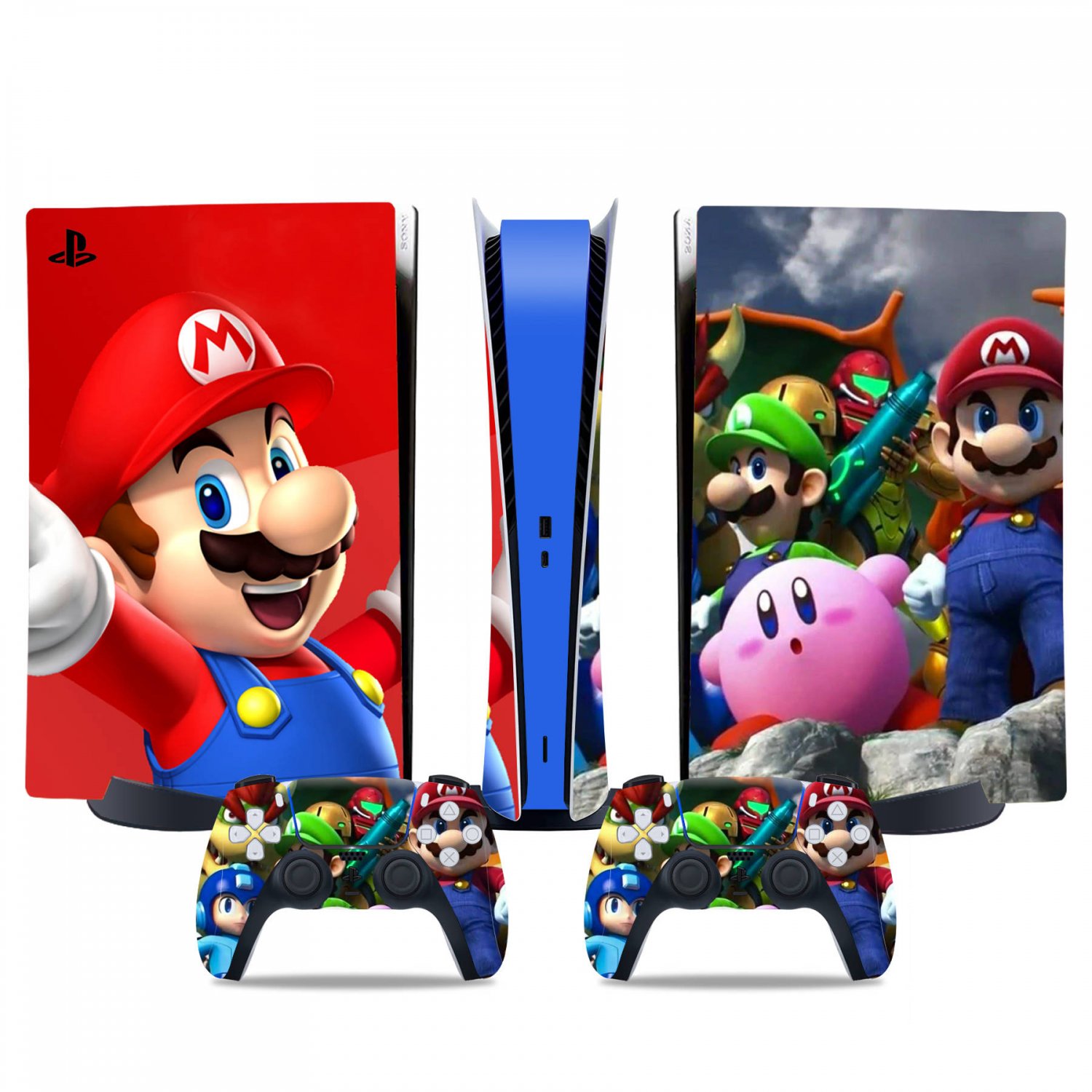 Super Mario decal skin for PS5 digital Console & 2 Controllers