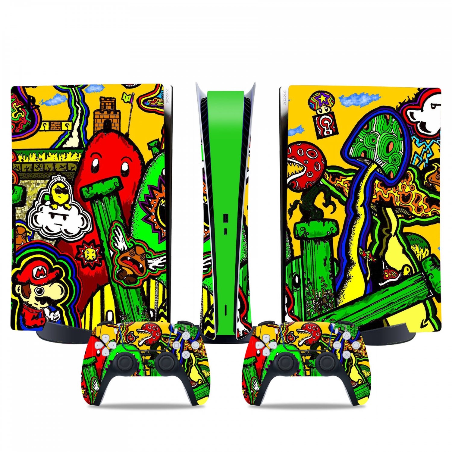 Super Mario decal skin for PS5 digital Console & 2 Controllers
