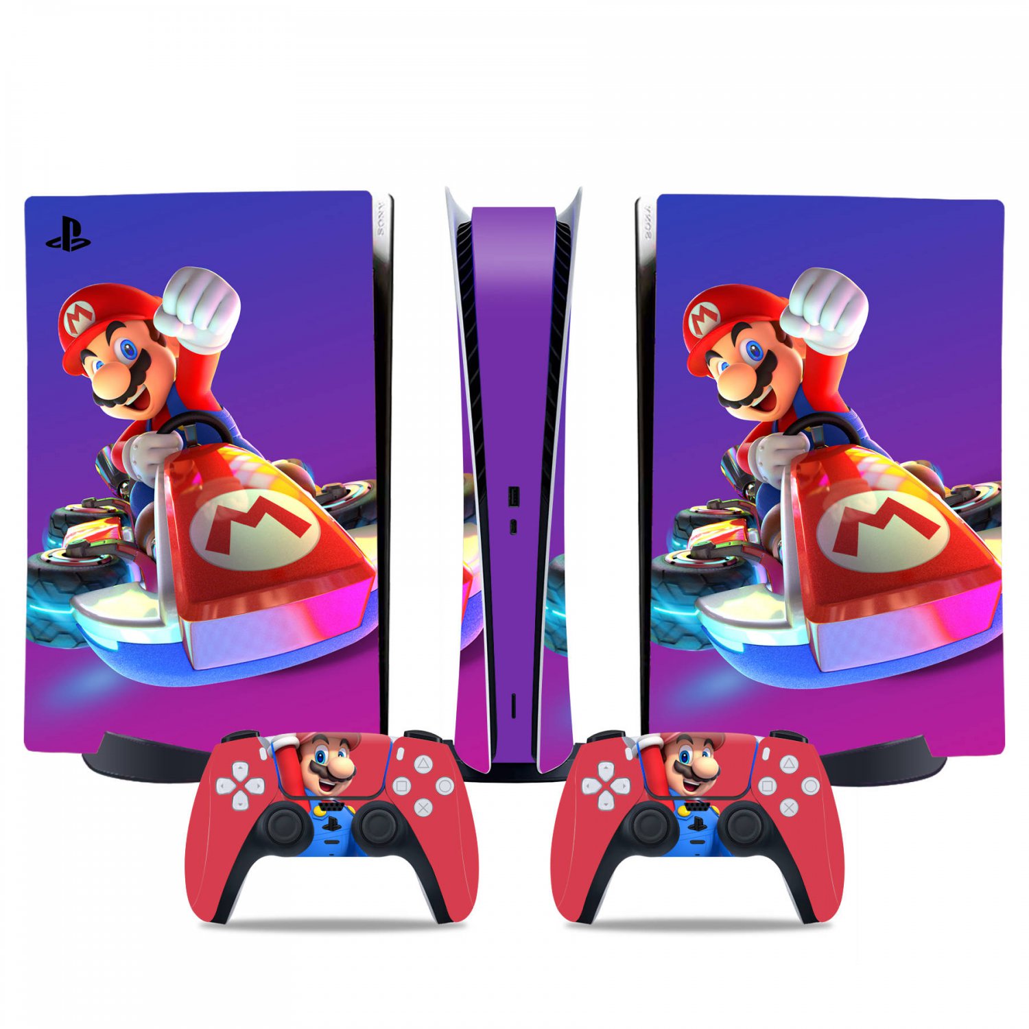 Super Mario decal skin for PS5 digital Console & 2 Controllers