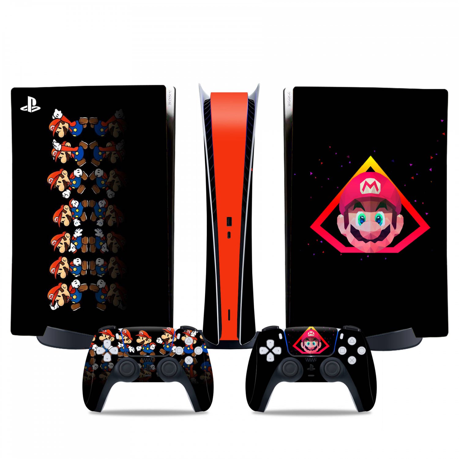 Super Mario decal skin for PS5 digital Console & 2 Controllers