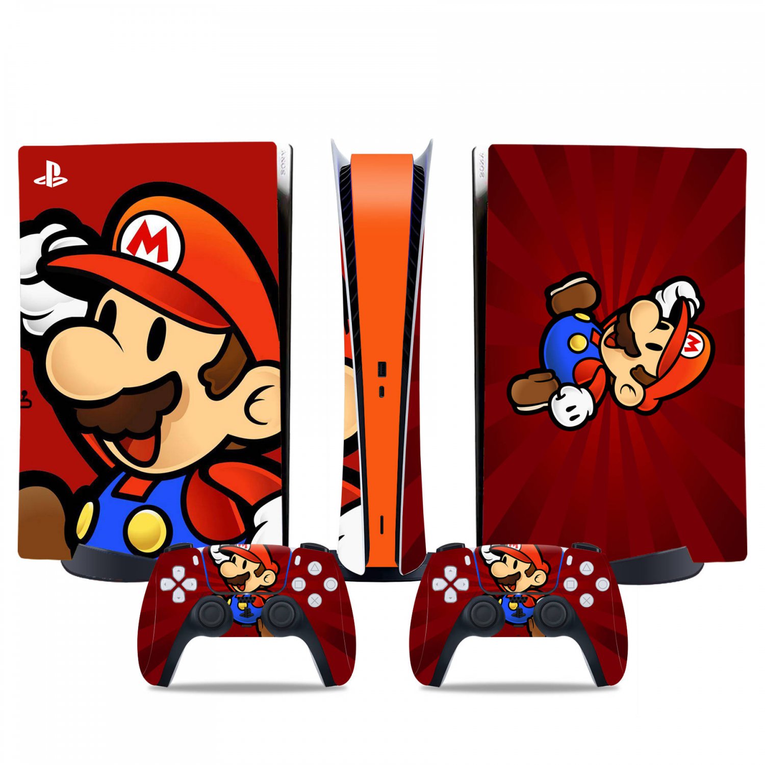 Super Mario decal skin for PS5 digital Console & 2 Controllers