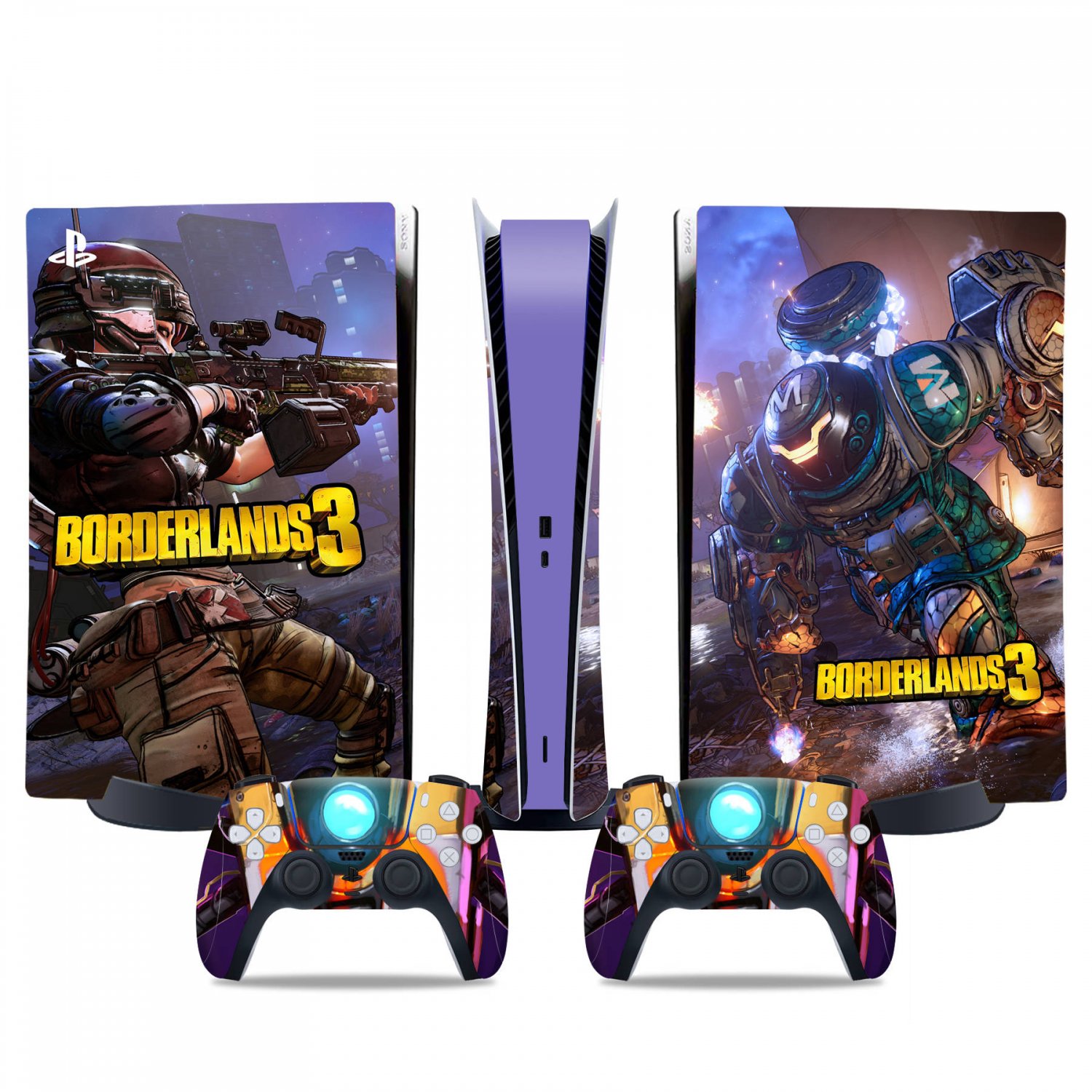 Borderlands 3 decal skin for PS5 digital Console & 2 Controllers