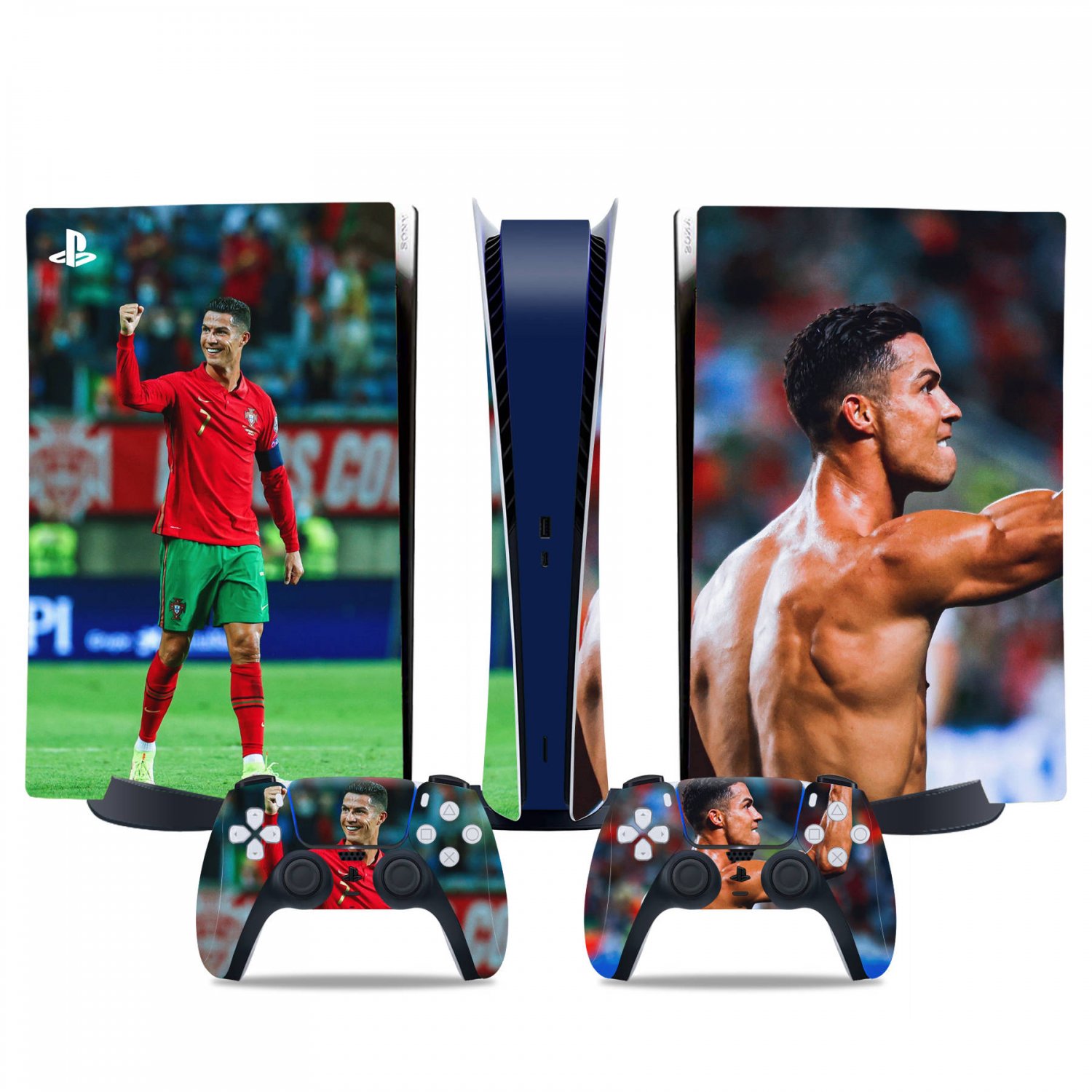 Cristiano Ronaldo decal skin for PS5 digital Console & 2 Controllers
