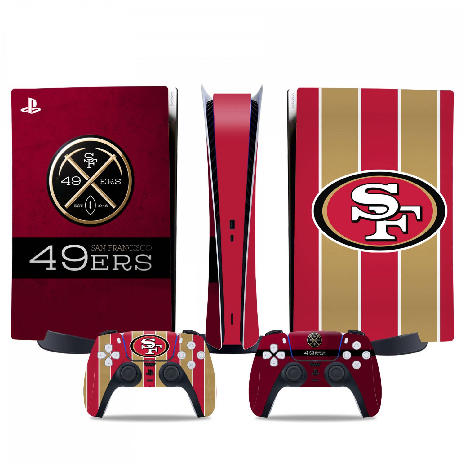 San Francisco 49ers decal skin for PS5 digital Console & 2 Controllers
